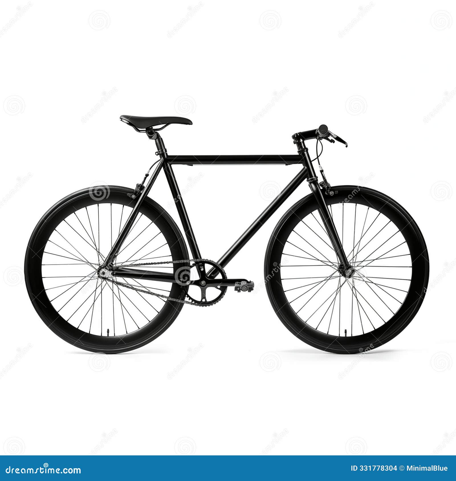 Bicycle Fixie Outline Drawing Icon, Side View, Vector Illustration ...