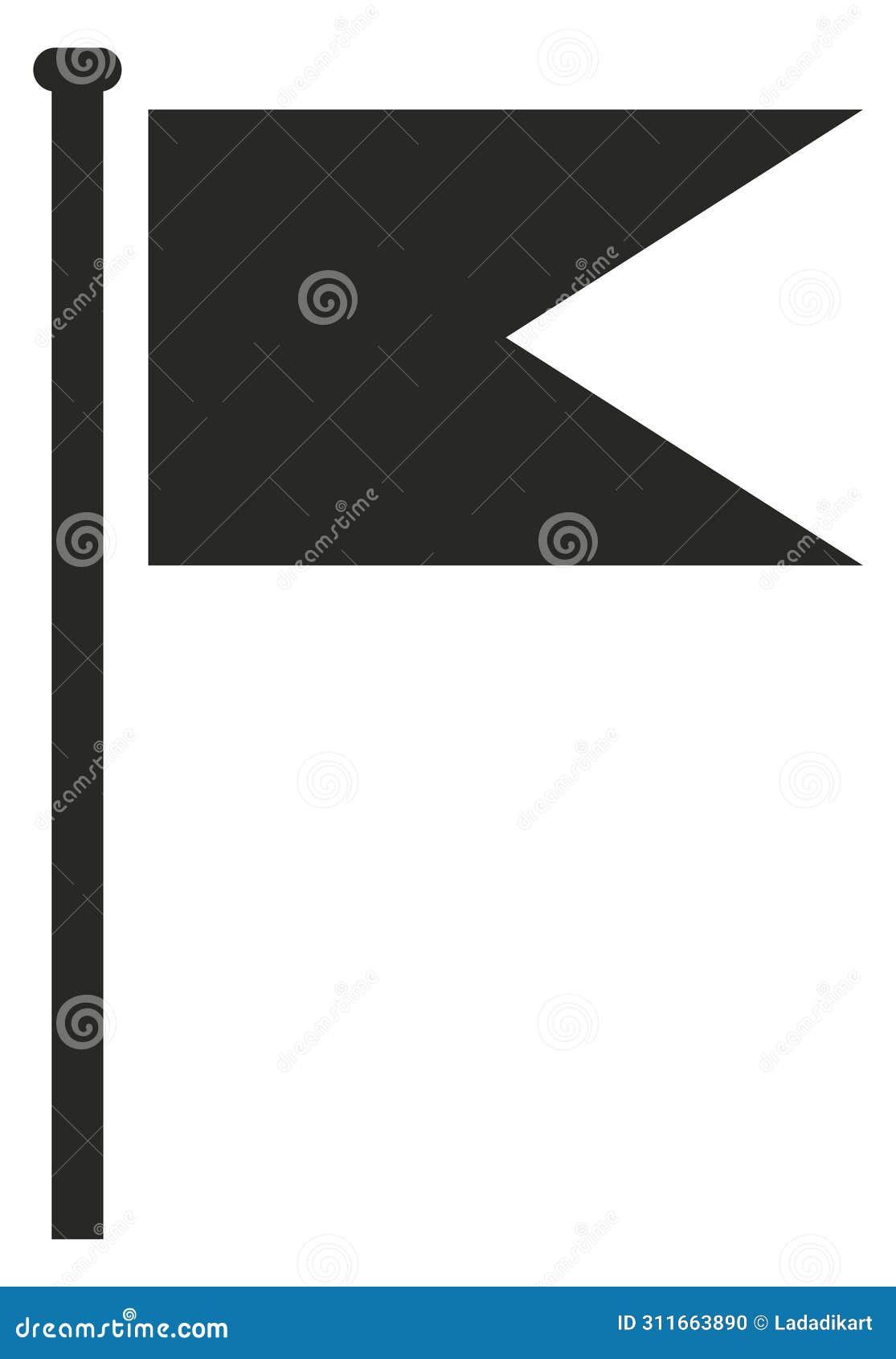 Black Flag Icon. Flagpole Symbol Stock Illustration - Illustration of ...