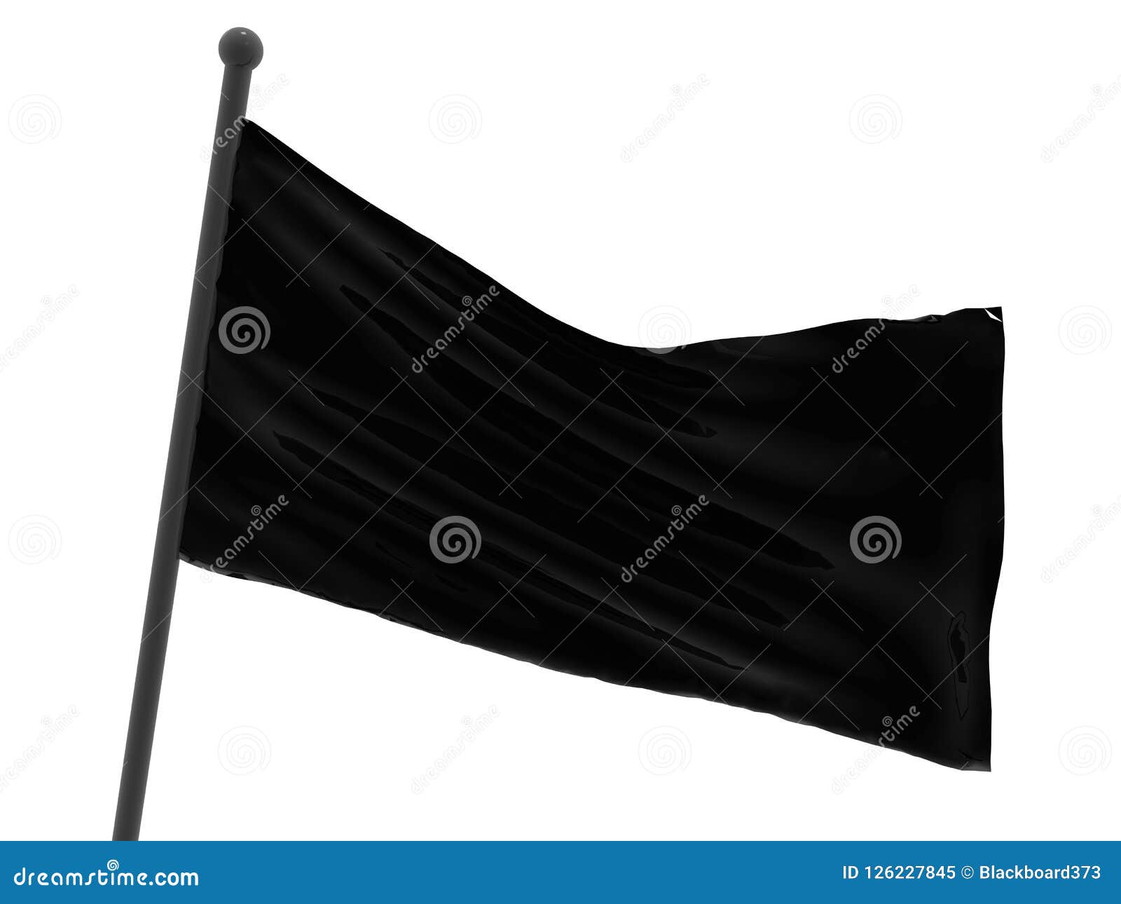 Black Flag Isolated in White. 3d Render Stock Illustration ...
