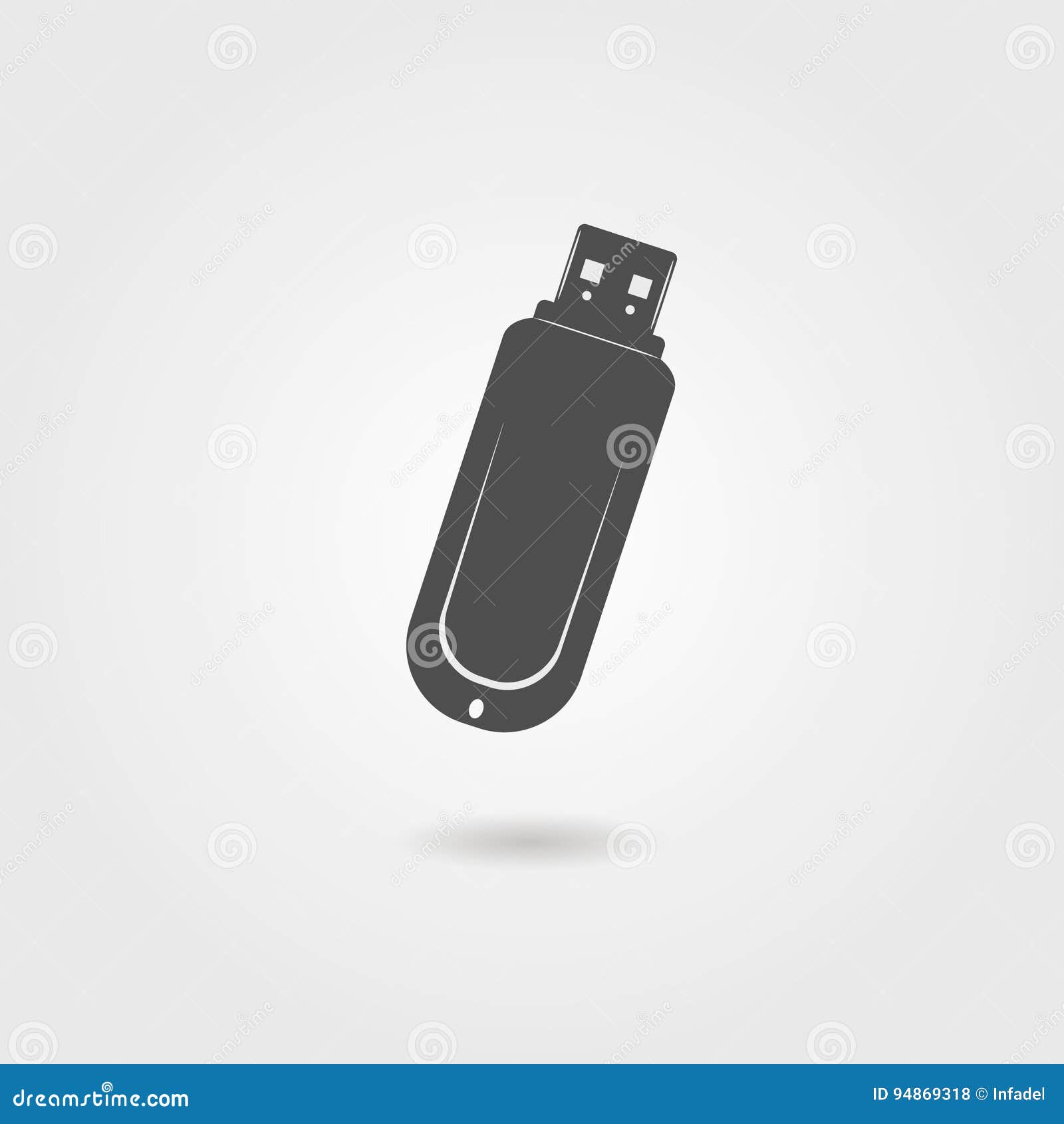 Black Flash Drive Icon with Shadow Stock Vector - Illustration of ...