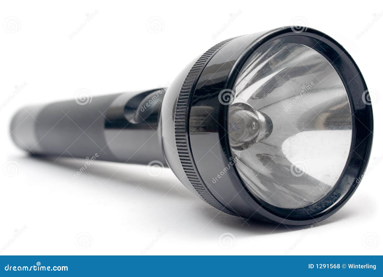 Black Flashlight stock photo. Image of help, background - 1291568
