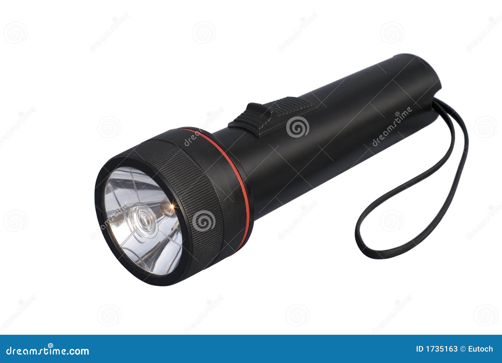 Black Flashlight stock image. Image of compact, clip, light - 1735163