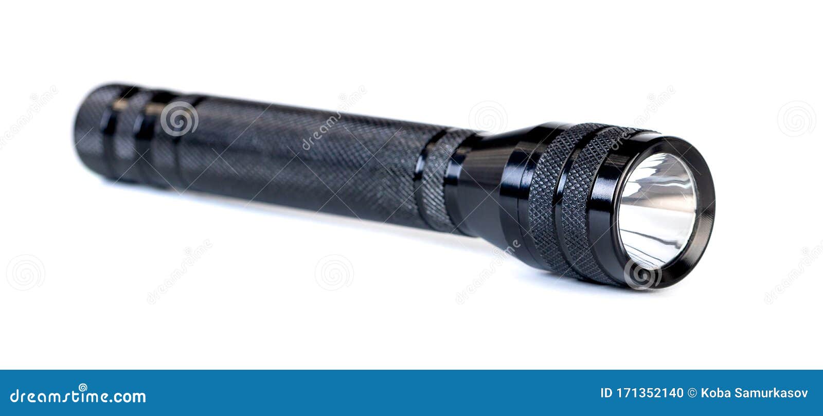 Black Flashlight Isolated on a White Background Stock Photo - Image of ...