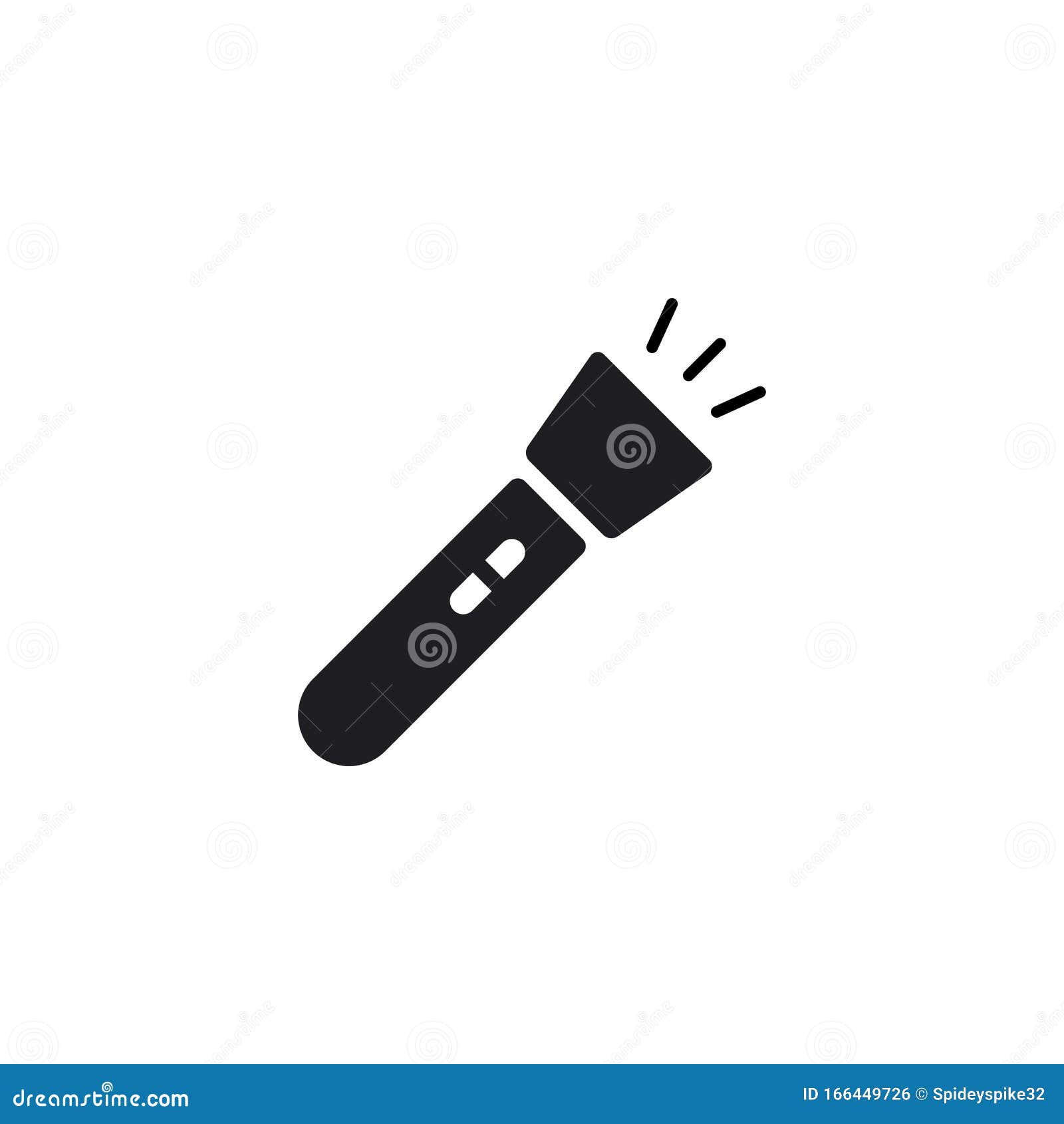 Black Flashlight Vector Icon. Isolated Vector Icon Stock Illustration ...