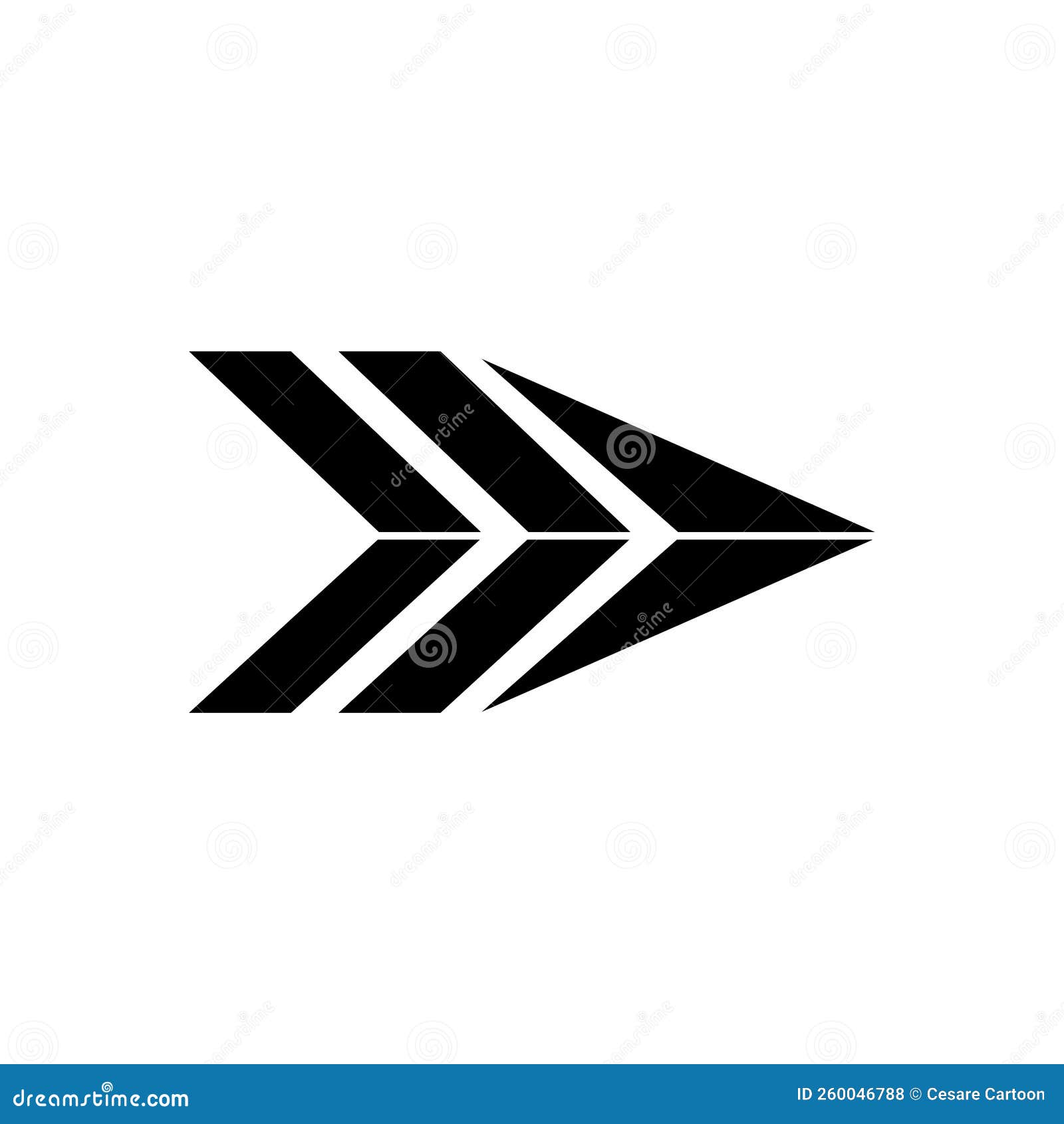 Black flat arrow stock vector. Illustration of design - 260046788
