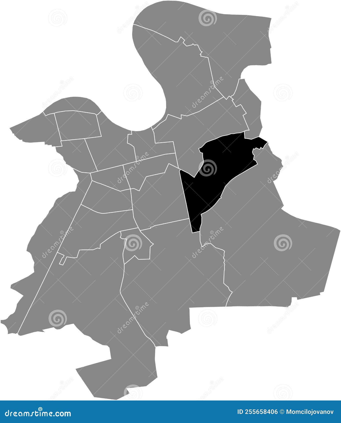 Locator Map of the BIEBERER BERG DISTRICT, OFFENBACH am MAIN Stock ...
