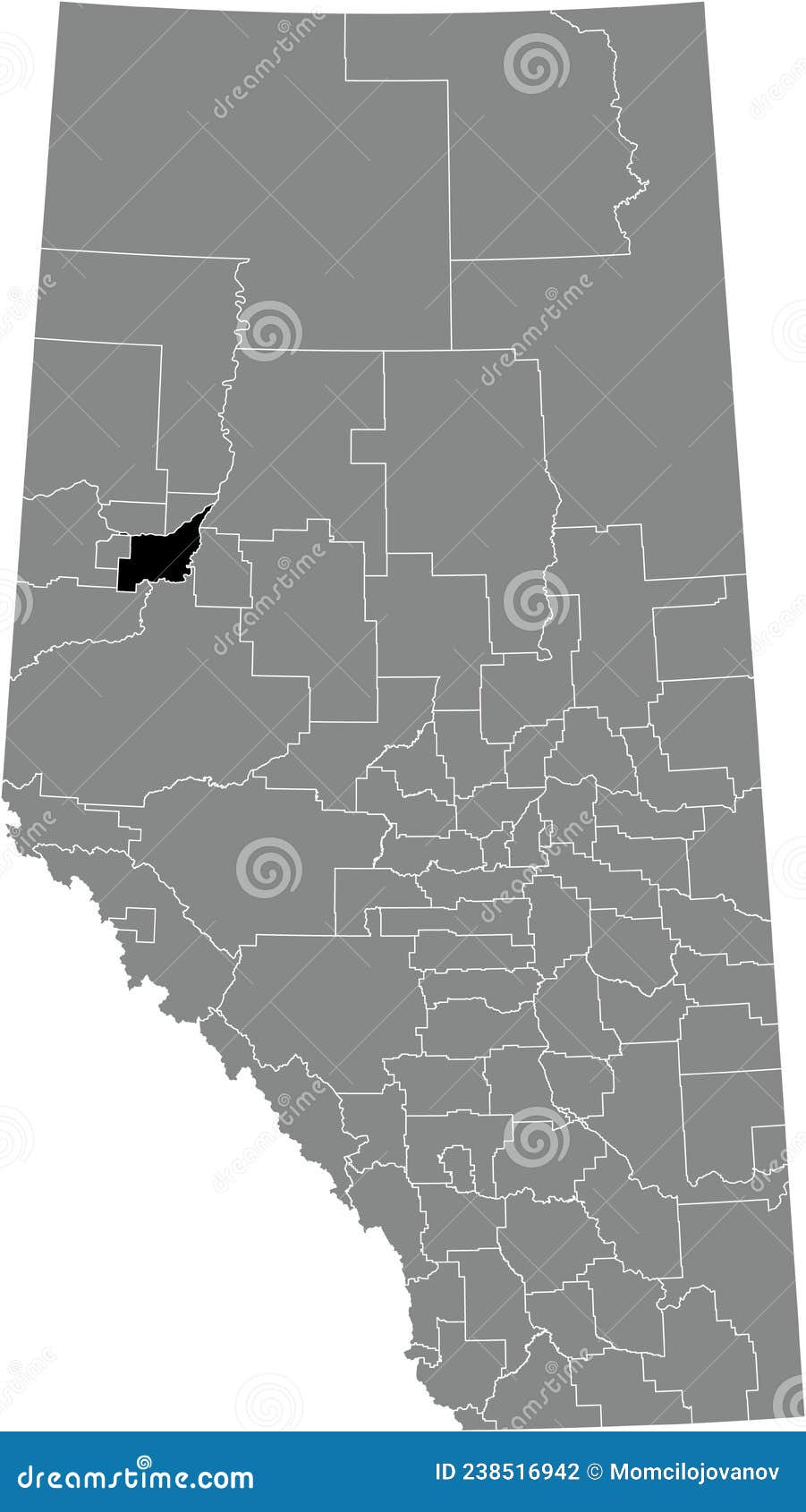 Locator Map of the BIRCH HILLS COUNTY Municipal District Stock Vector ...