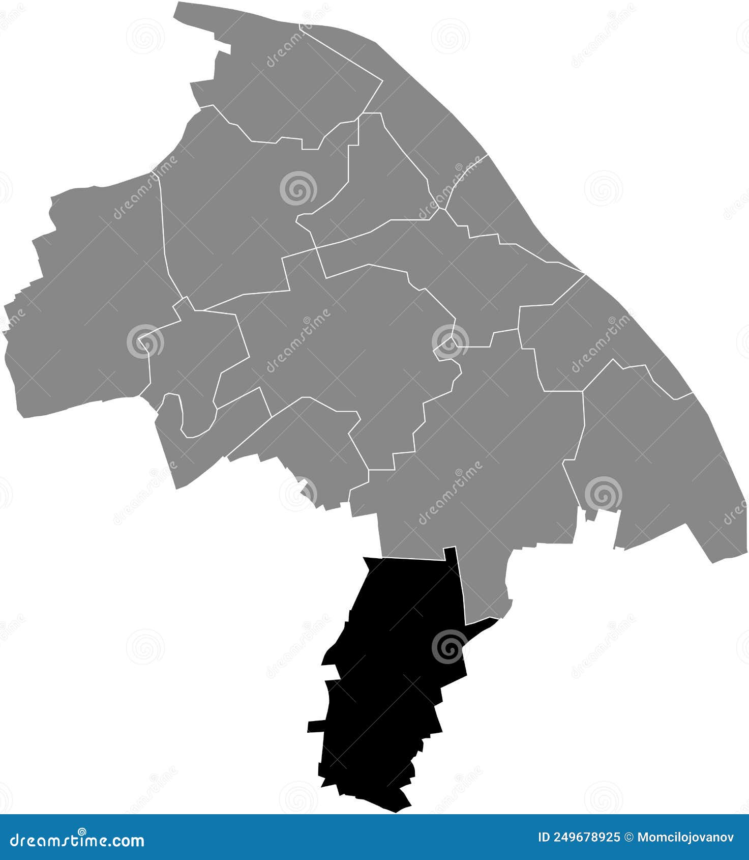 Locator Map of the EBERSHEIM DISTRICT, MAINZ Stock Vector ...