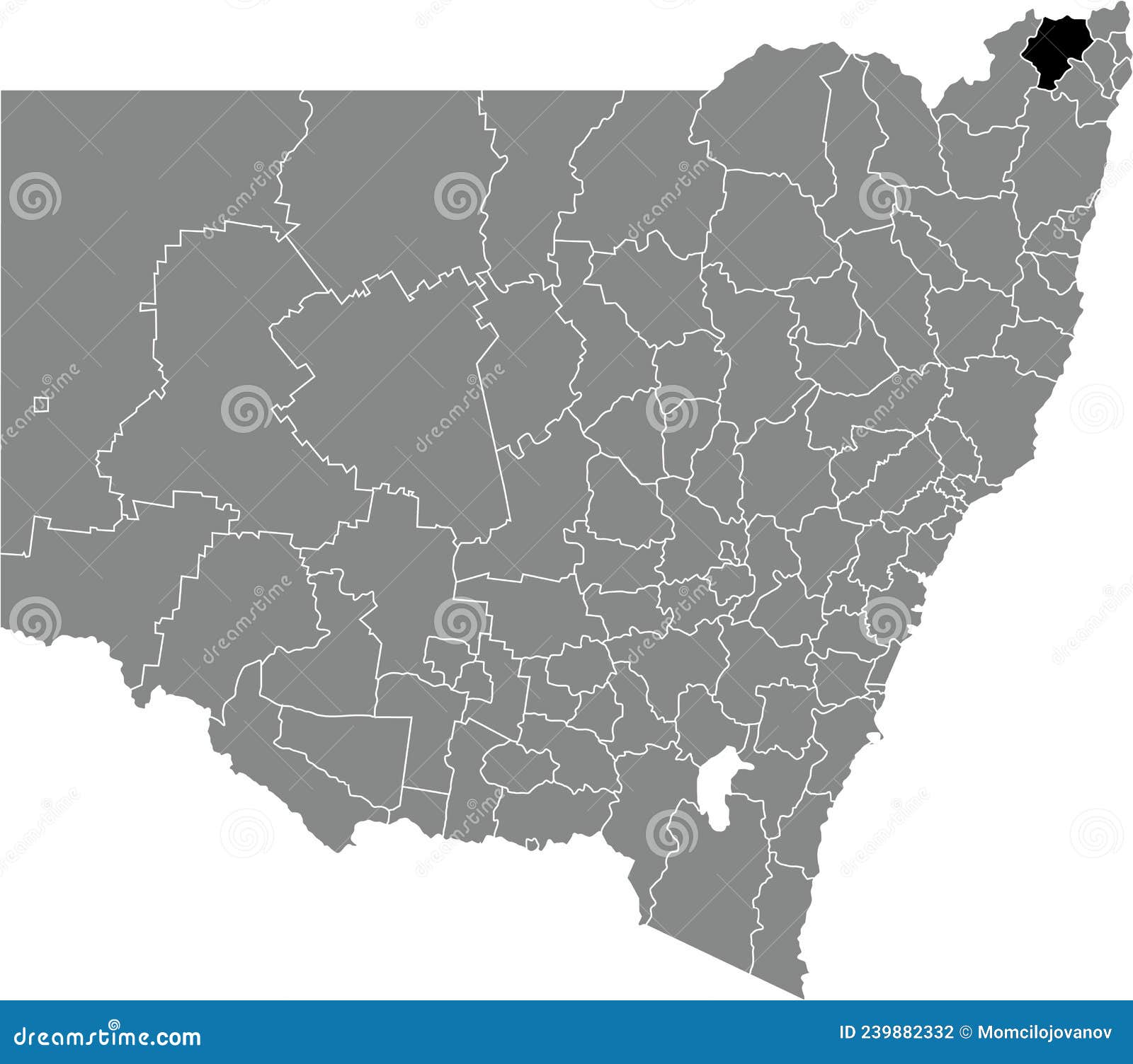 Locator Map of the KYOGLE COUNCIL, NEW SOUTH WALES Stock Vector ...