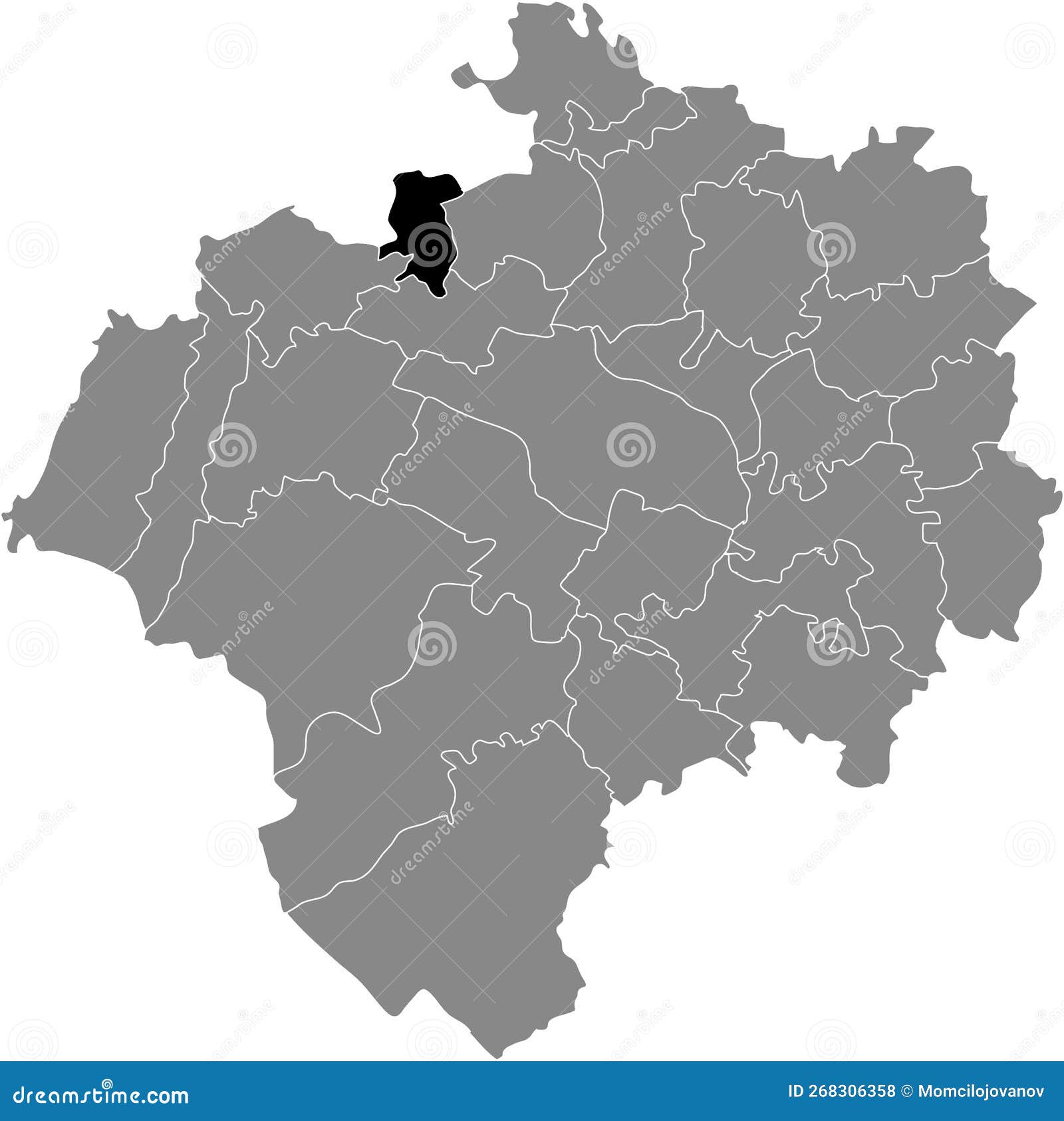 Locator Map of the NIEWALD DISTRICT, DETMOLD Stock Vector ...
