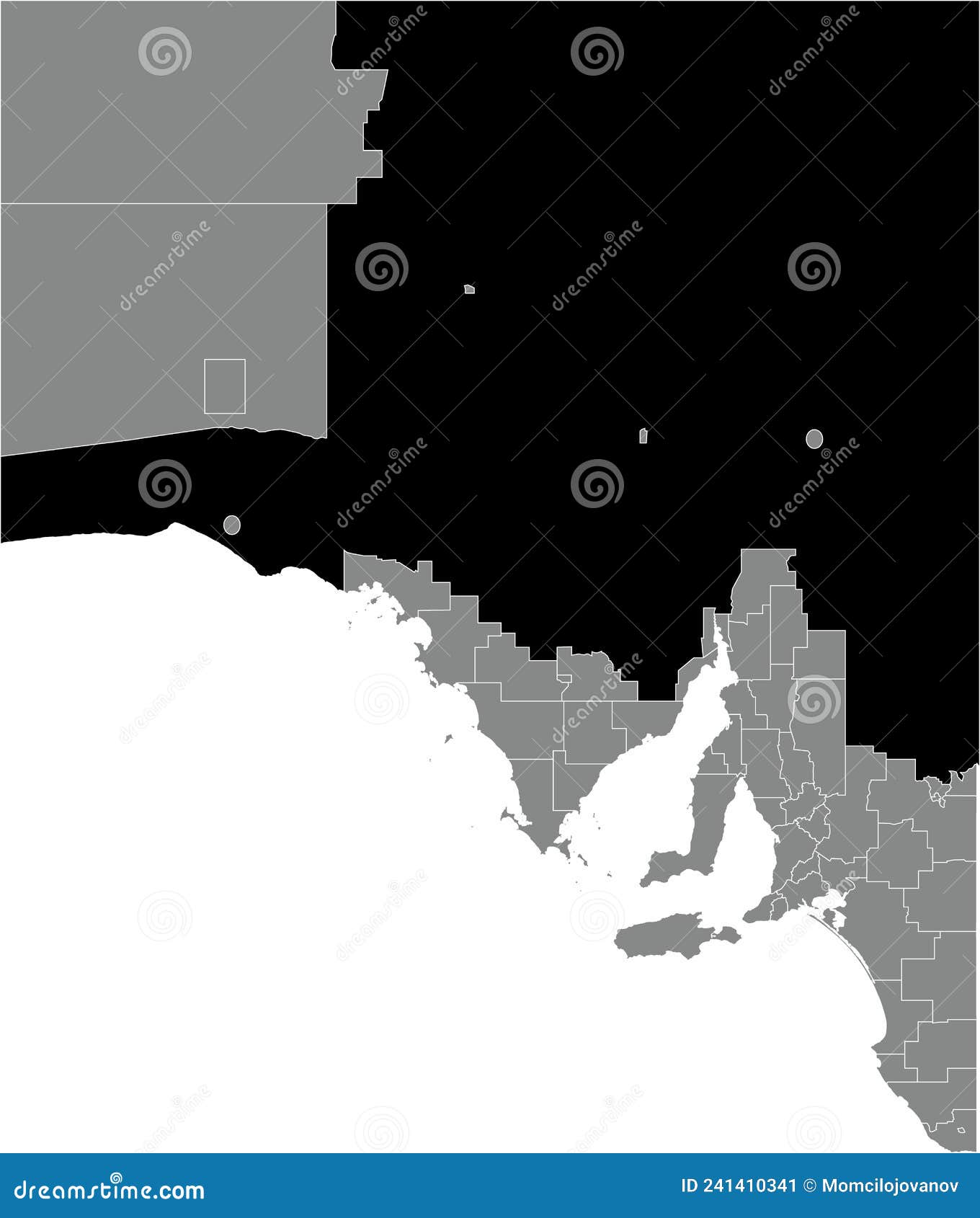 Locator Map of the OUTBACK COMMUNITIES AUTHORITY, SOUTH AUSTRALIA Stock ...