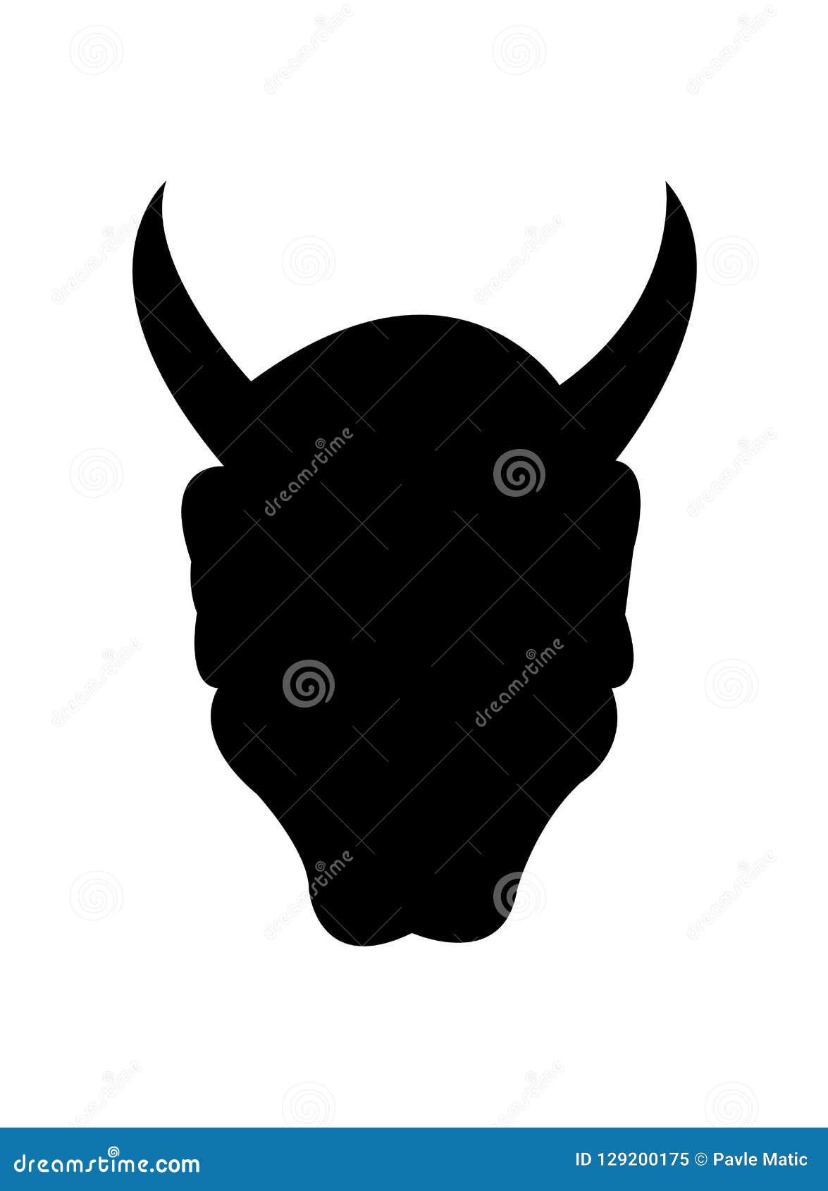 Black Devil Head Silhouette, Isolated on White Stock Vector - Illustration of icon, graphic ...