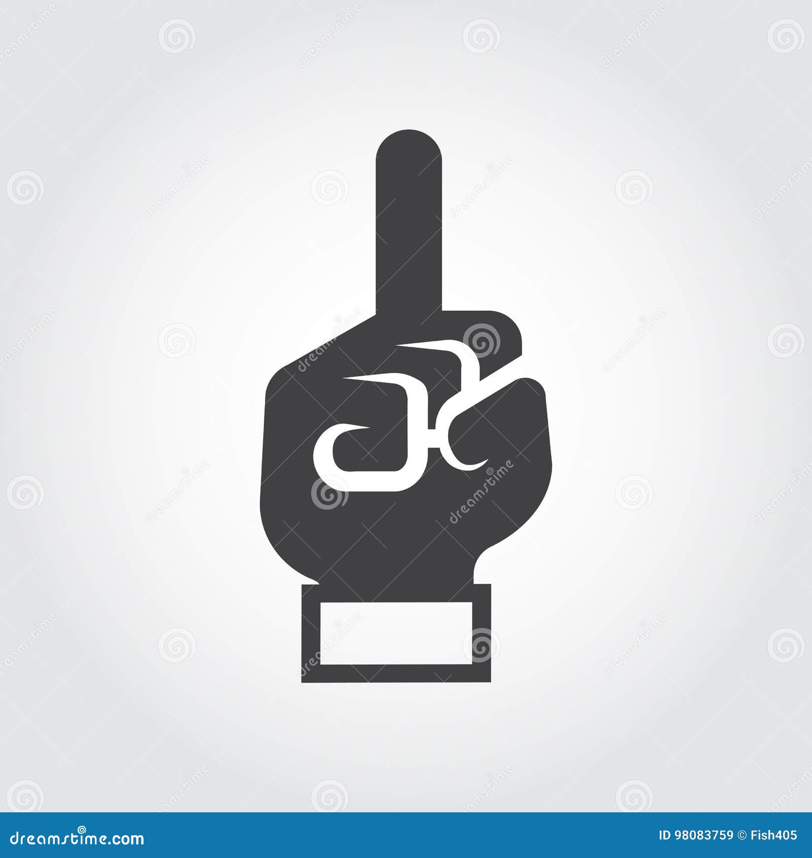 Black Flat Hand Icon with Finger Pointing Up. Attention, Information ...