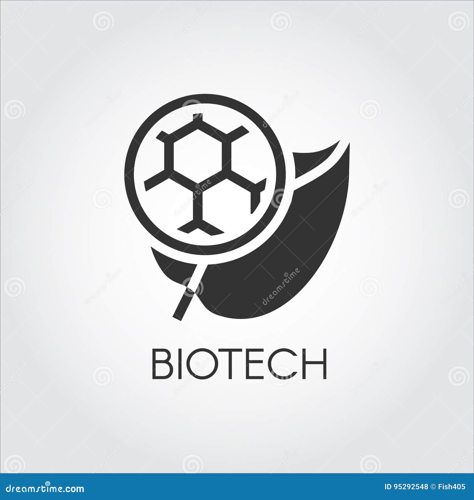 Black Flat Icon of Leaf and Molecule Symbolizing Modern Biotech ...