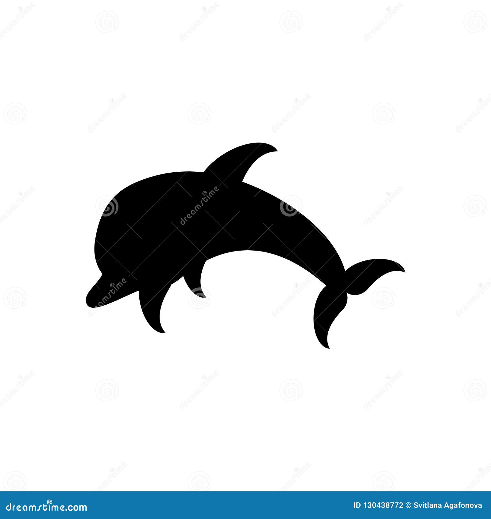 Black Flat Jumping Dolphin Vector Icon Isolated; EPS 10 Stock Vector ...