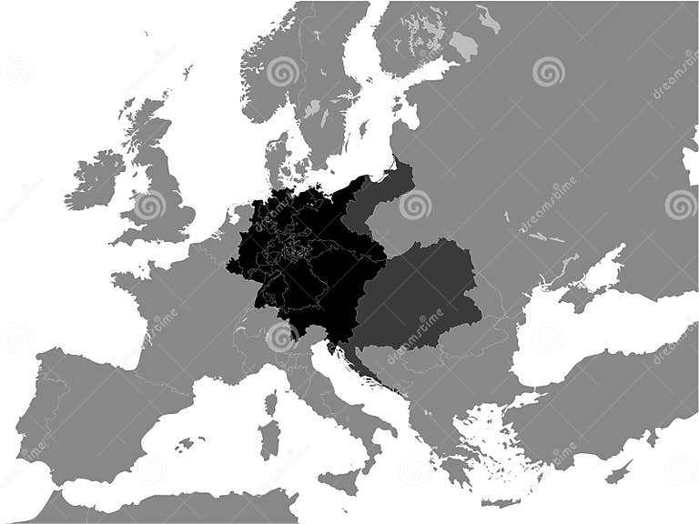 Map of German Confederation Stock Vector - Illustration of 1812 ...