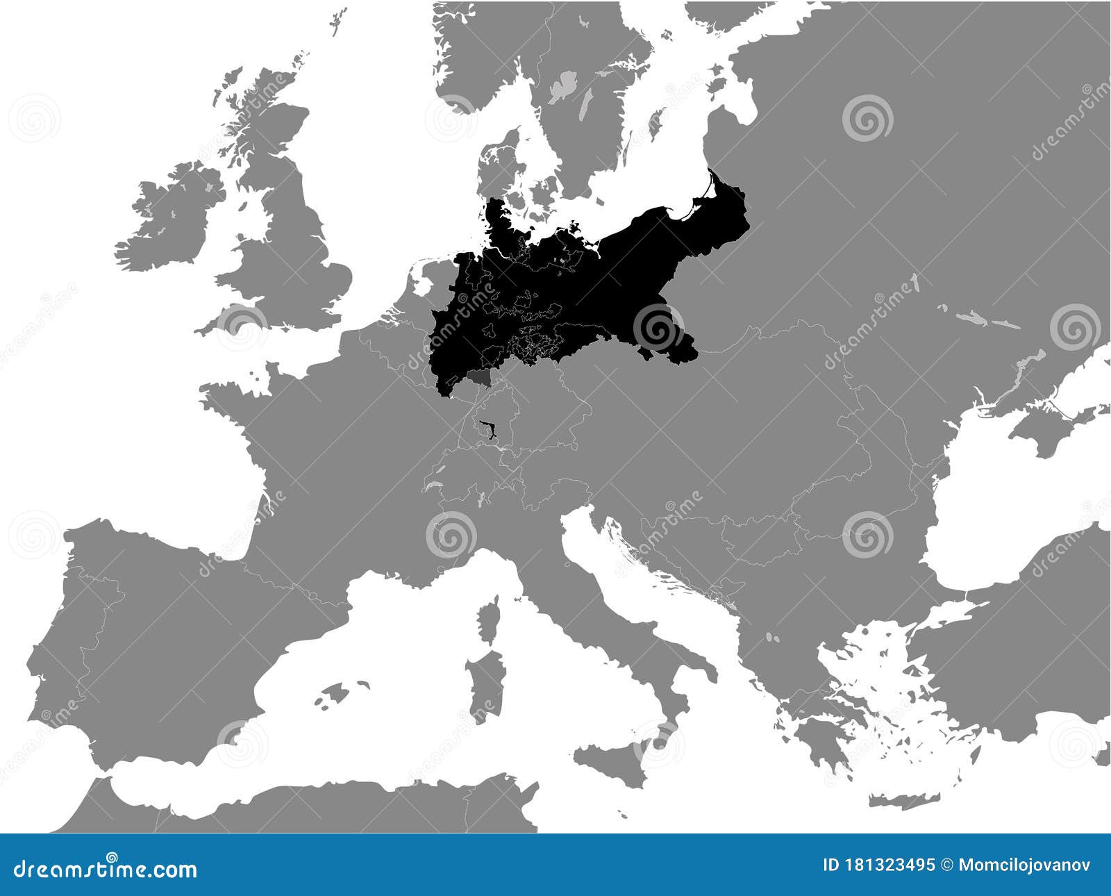Map of North German Confederation Stock Vector - Illustration of gray ...