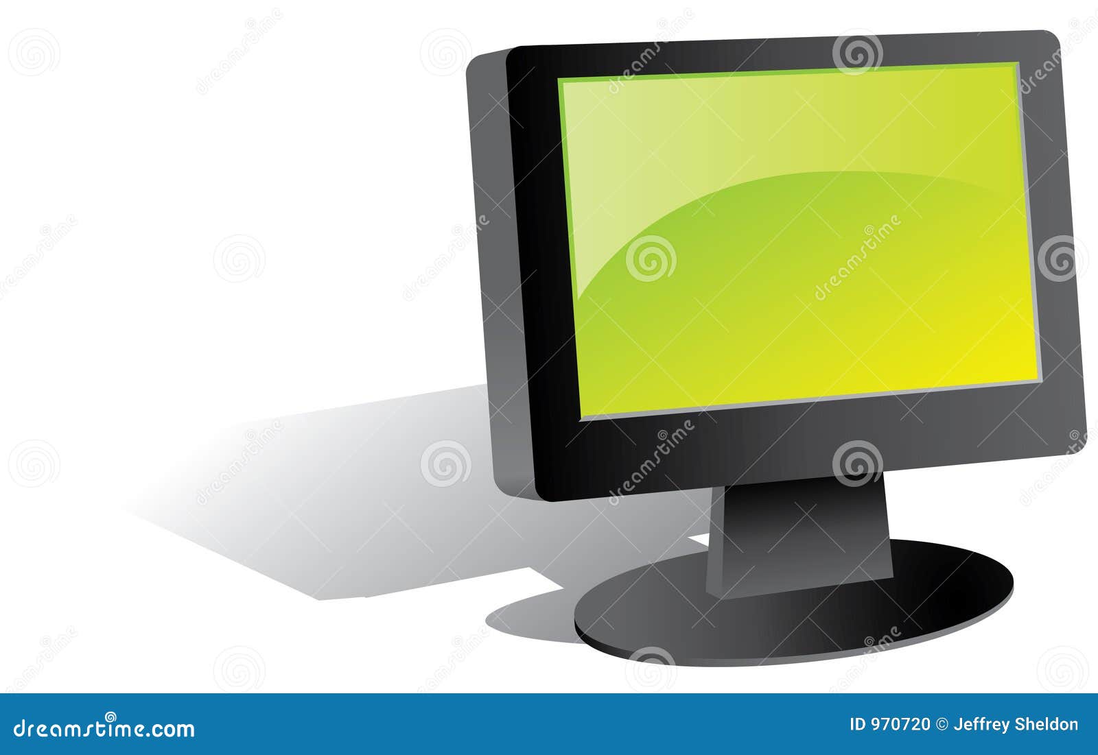 Black Flat panel monitor stock vector. Illustration of connections - 970720