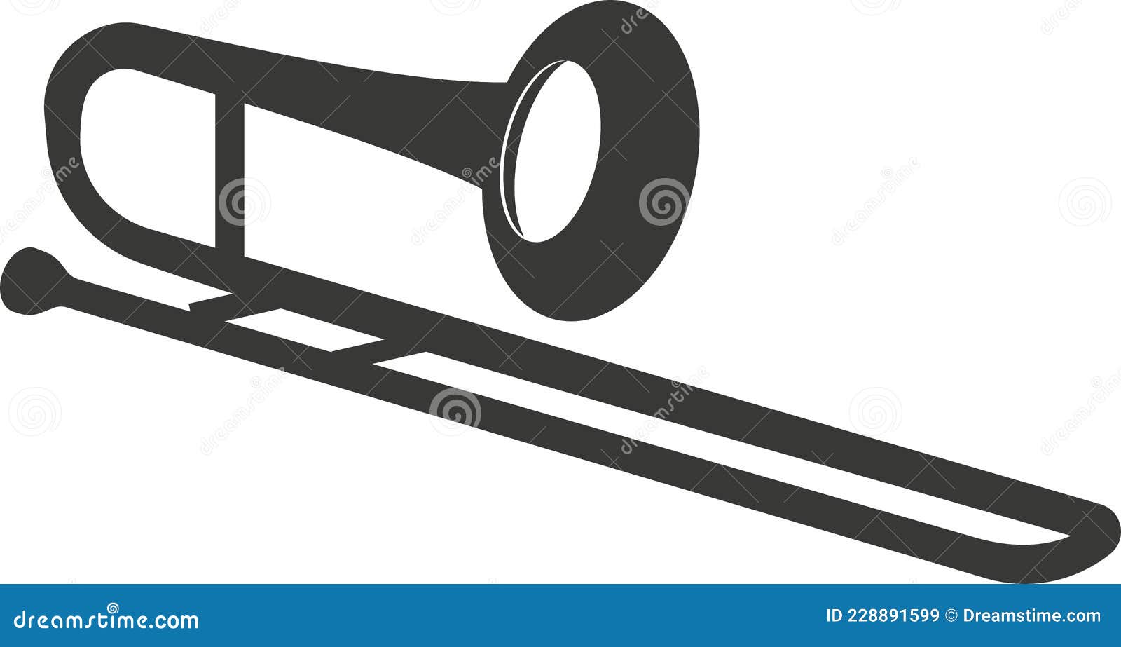 Trombone Vector Icon On White Background. Flat Vector Trombone Icon ...