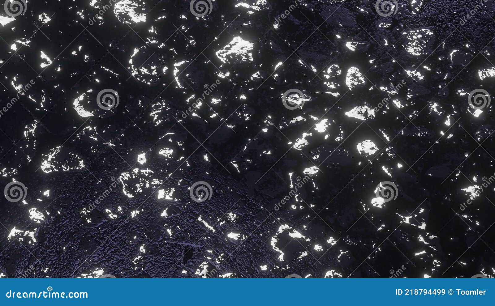 Black Flat Surface with Luminous Spots. 3d Render Stock Illustration ...