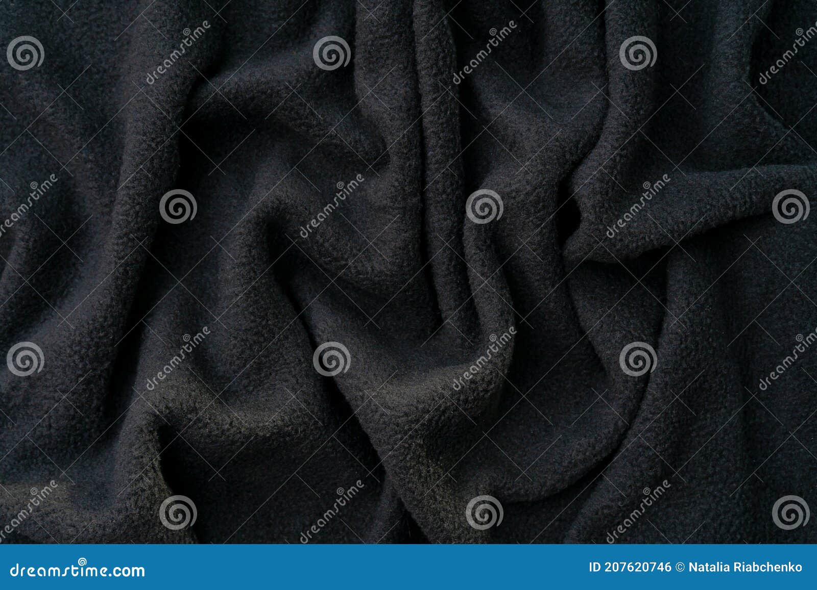 Black Fleece Texture, Soft Fleecy Fabric, Wavy Pattern, Background ...