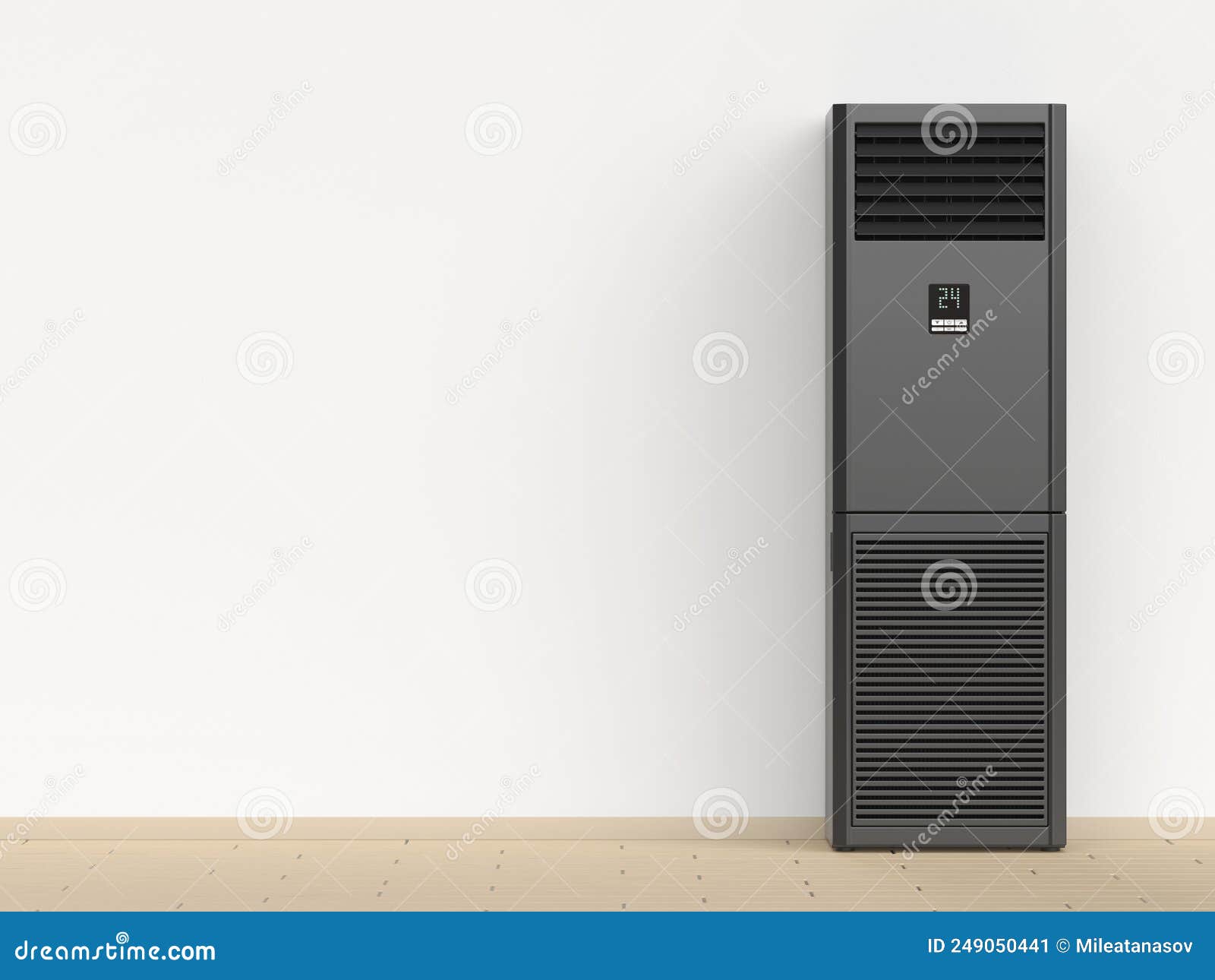 Black Floor Standing Air Conditioner Stock Illustration - Illustration ...