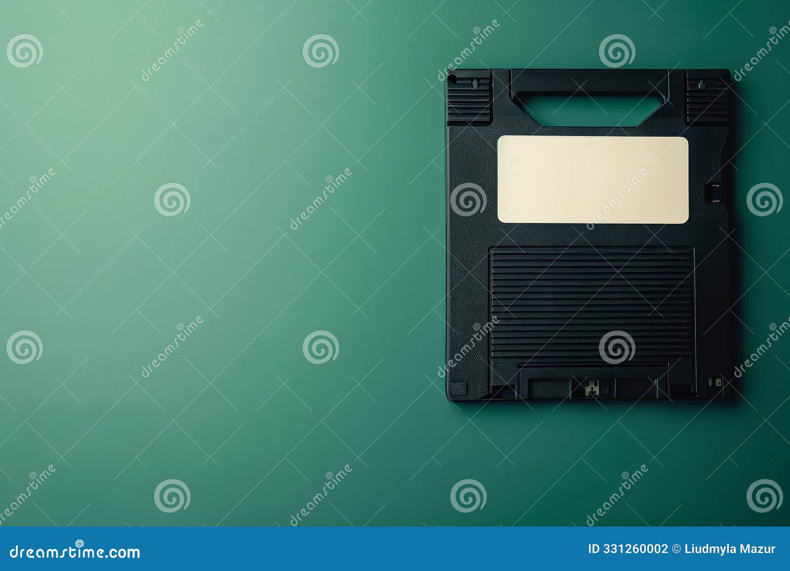 A Black Floppy Disk Sits on a Green Background Stock Photo - Image of ...