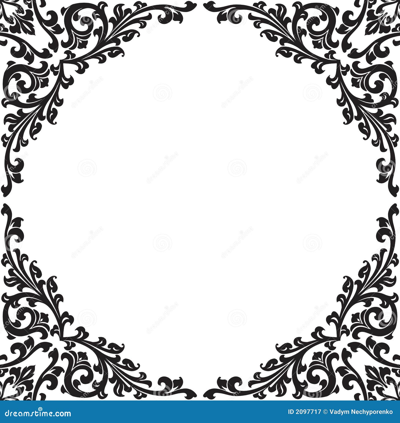 Black floral frame stock vector. Illustration of design - 2097717