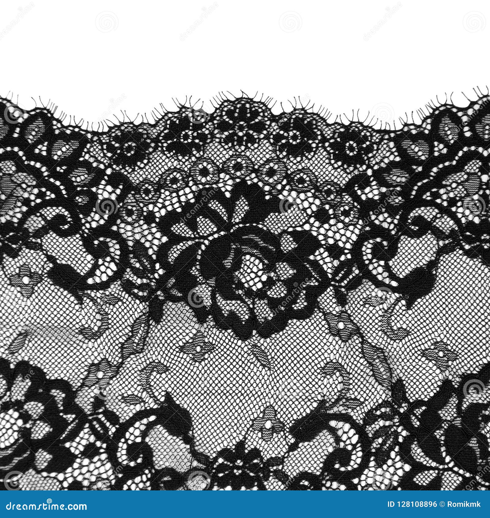 Black Floral Lace on a White Stock Photo - Image of black, pattern ...