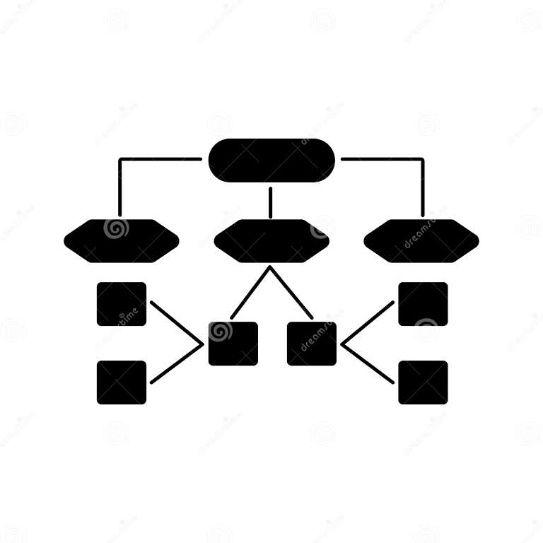 Black Flowchart Template for Data Organization and Management Stock ...