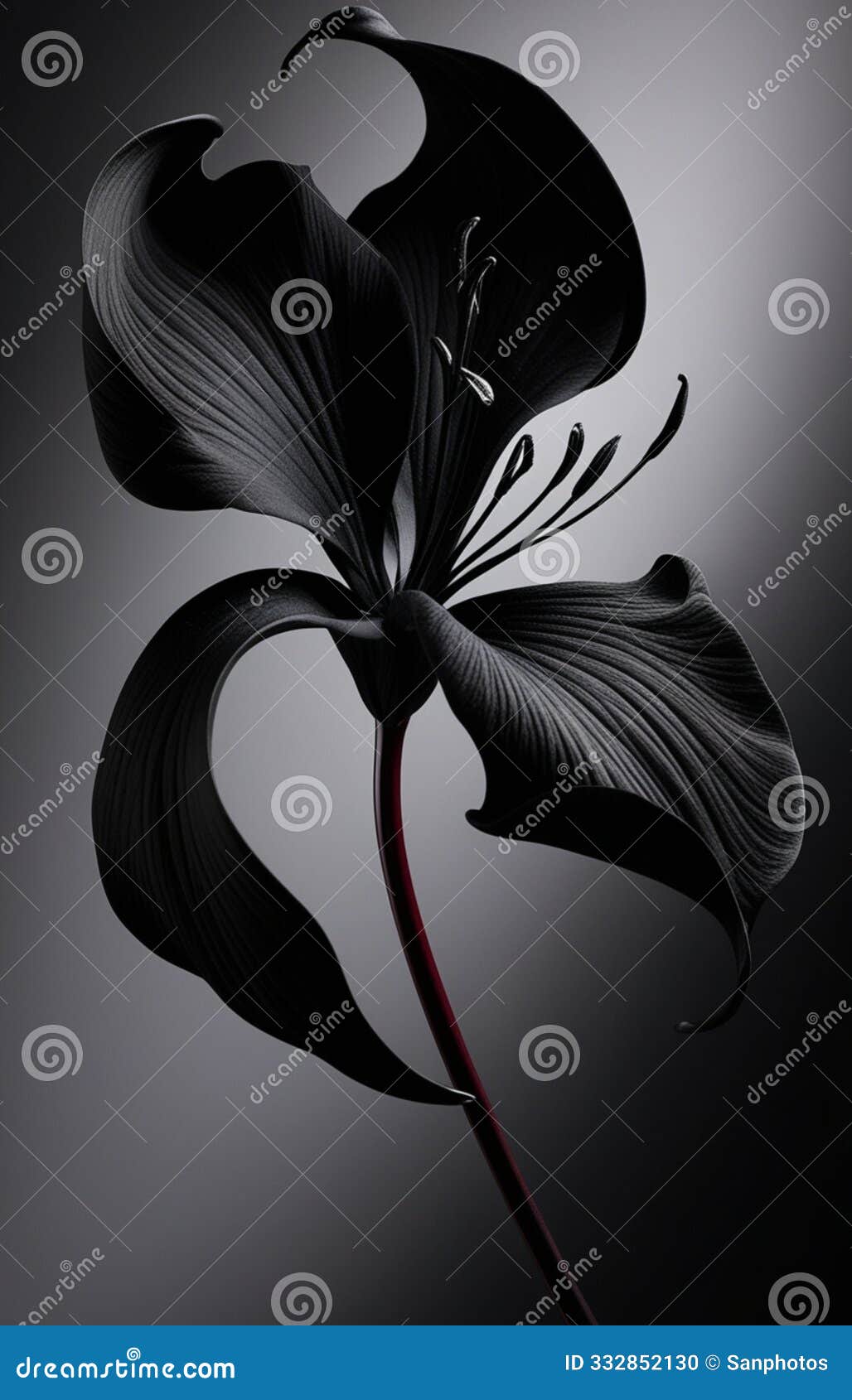 Elegant Flower in the Shadow - Portrait Stock Illustration ...