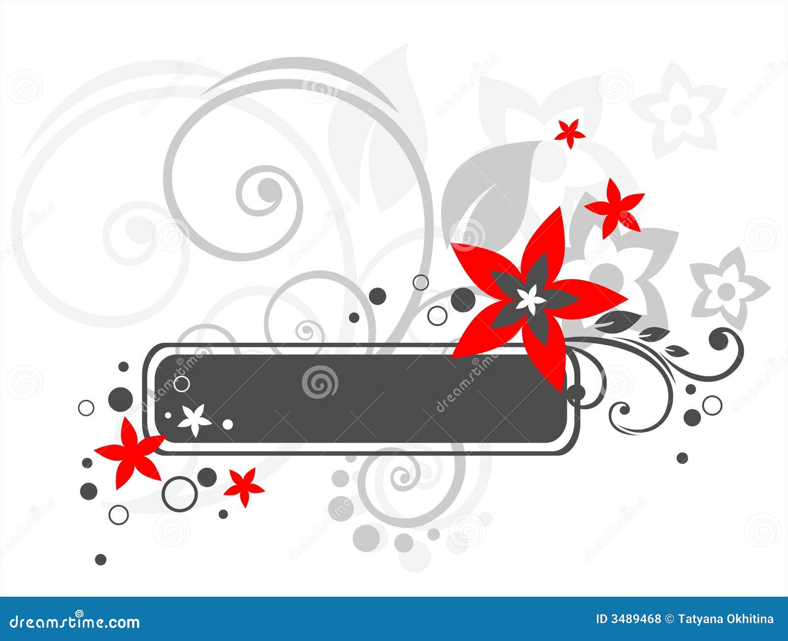 Black flower frame stock vector. Illustration of black - 3489468