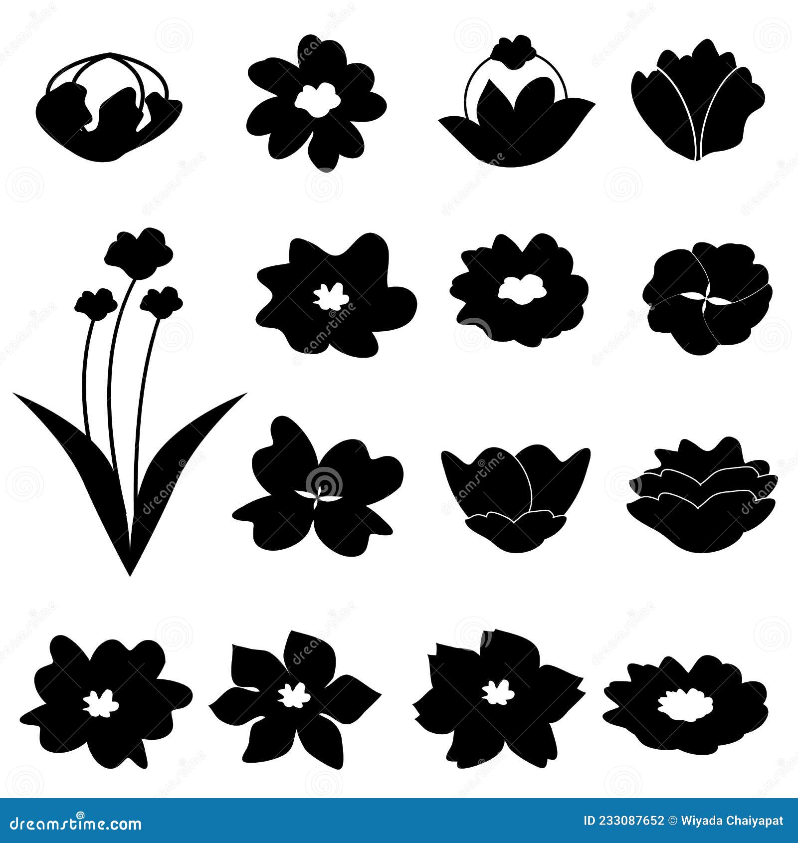 Black Flower Icon on a White Background Stock Vector - Illustration of ...
