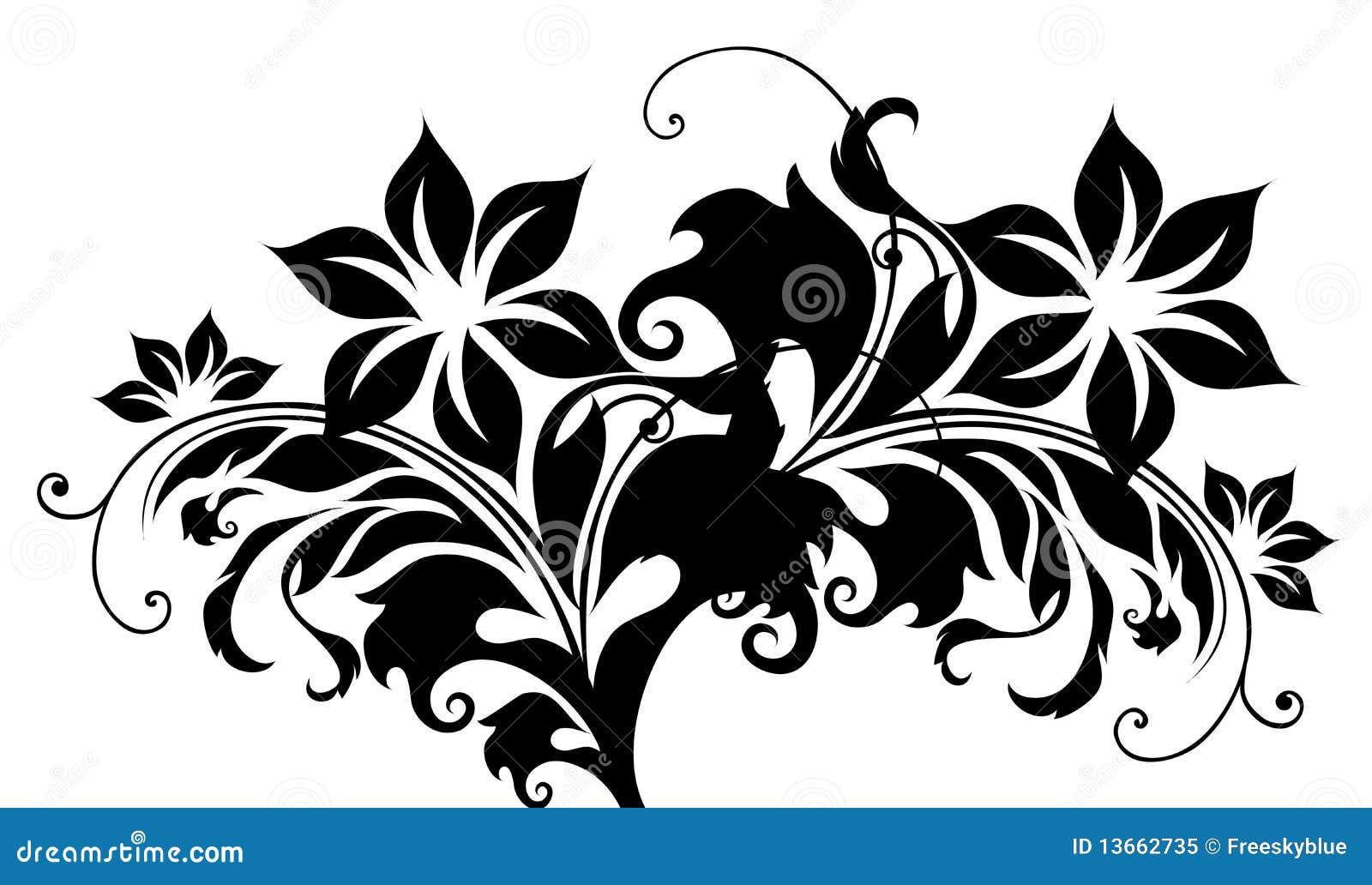 Black flower pattern stock illustration. Illustration of artwork - 13662735