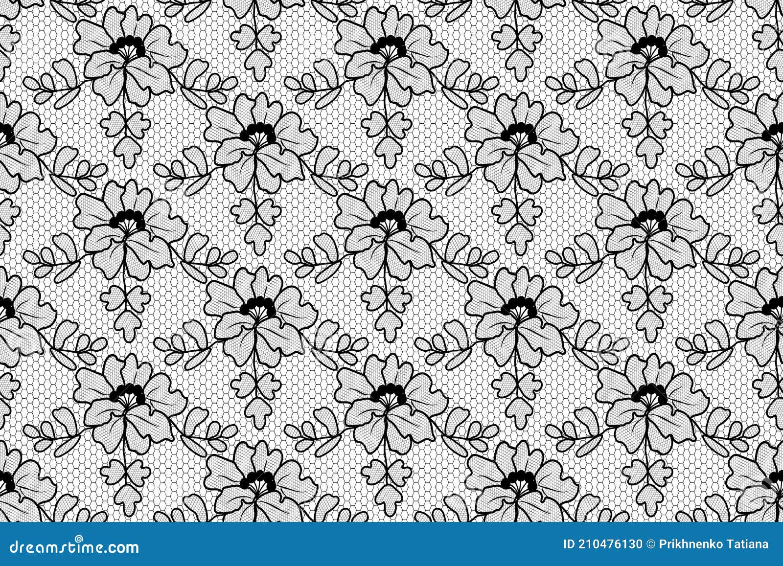 Black flower pattern stock vector. Illustration of repetition - 210476130