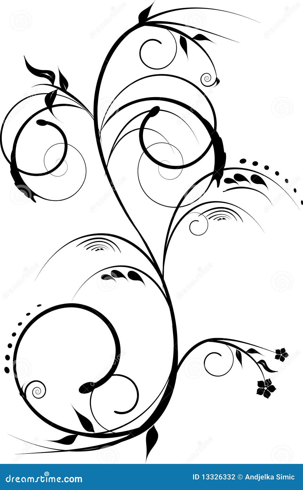 Black flowers design stock vector. Illustration of beautiful - 13326332