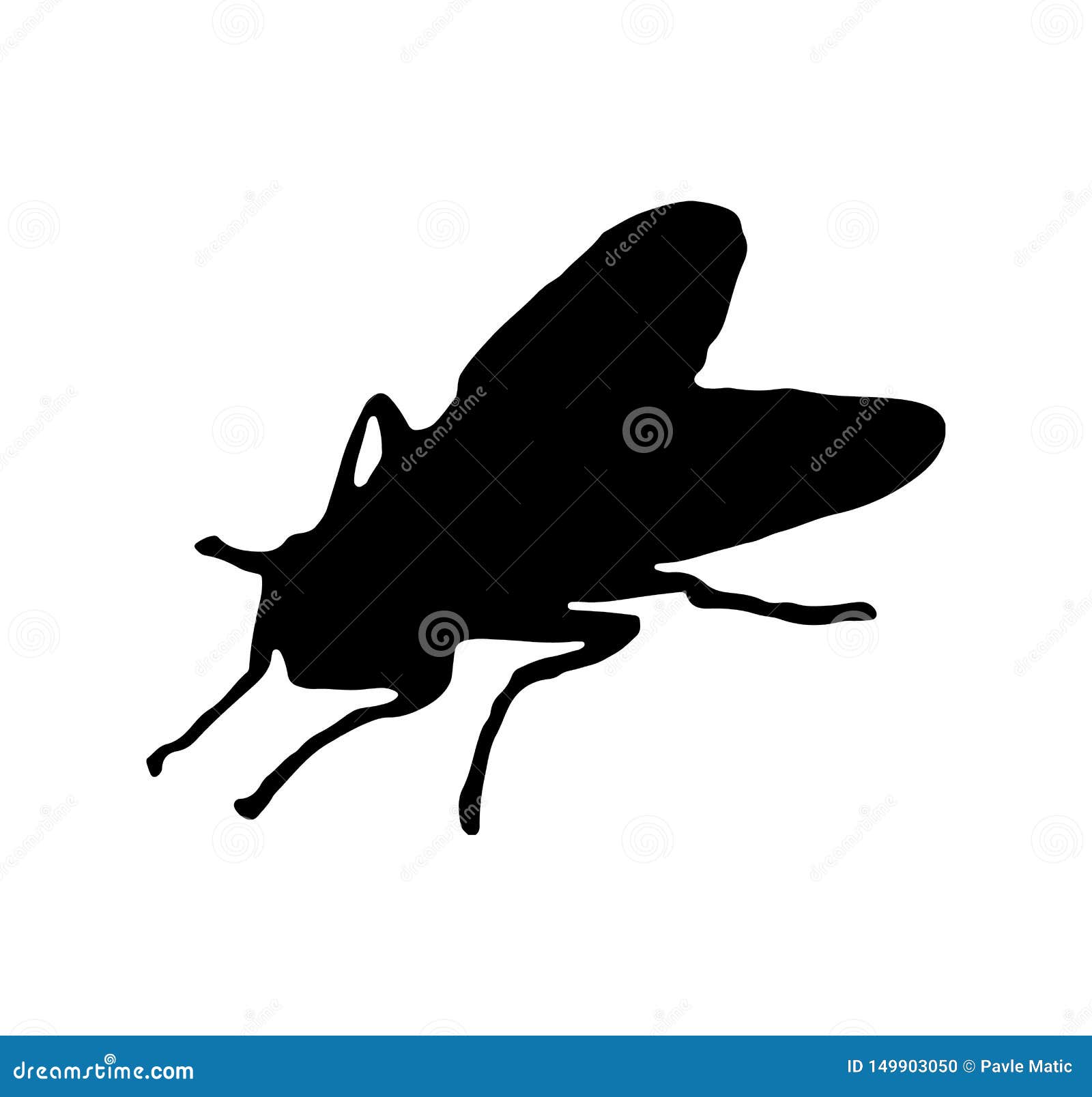 Black Fly Silhouette On White Background Stock Vector - Illustration of ...