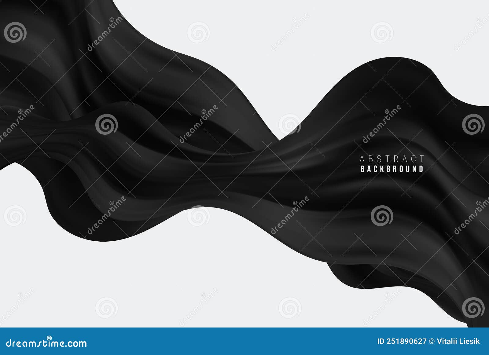 Black Flying Silk Fabric on a Light Background. Fashion Background ...