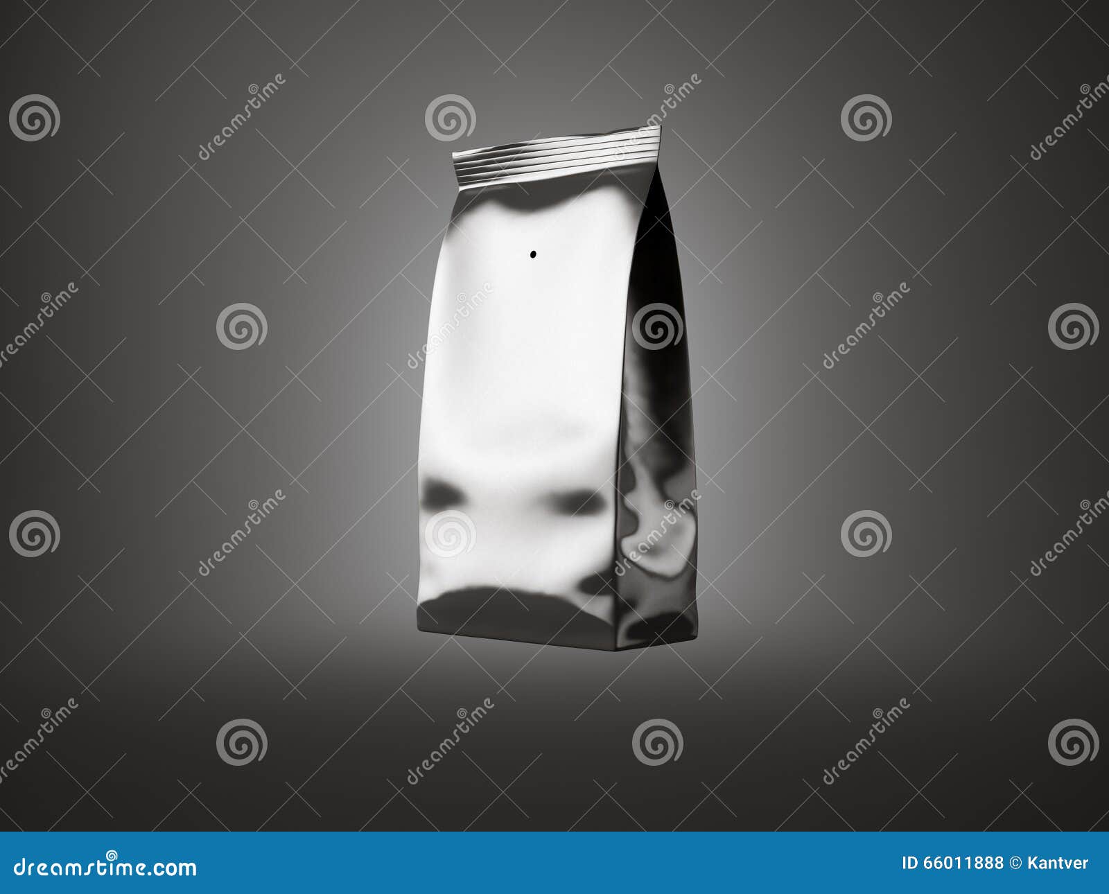 Black Foil Package on Dark Background. Horizontal. 3d Render Stock ...