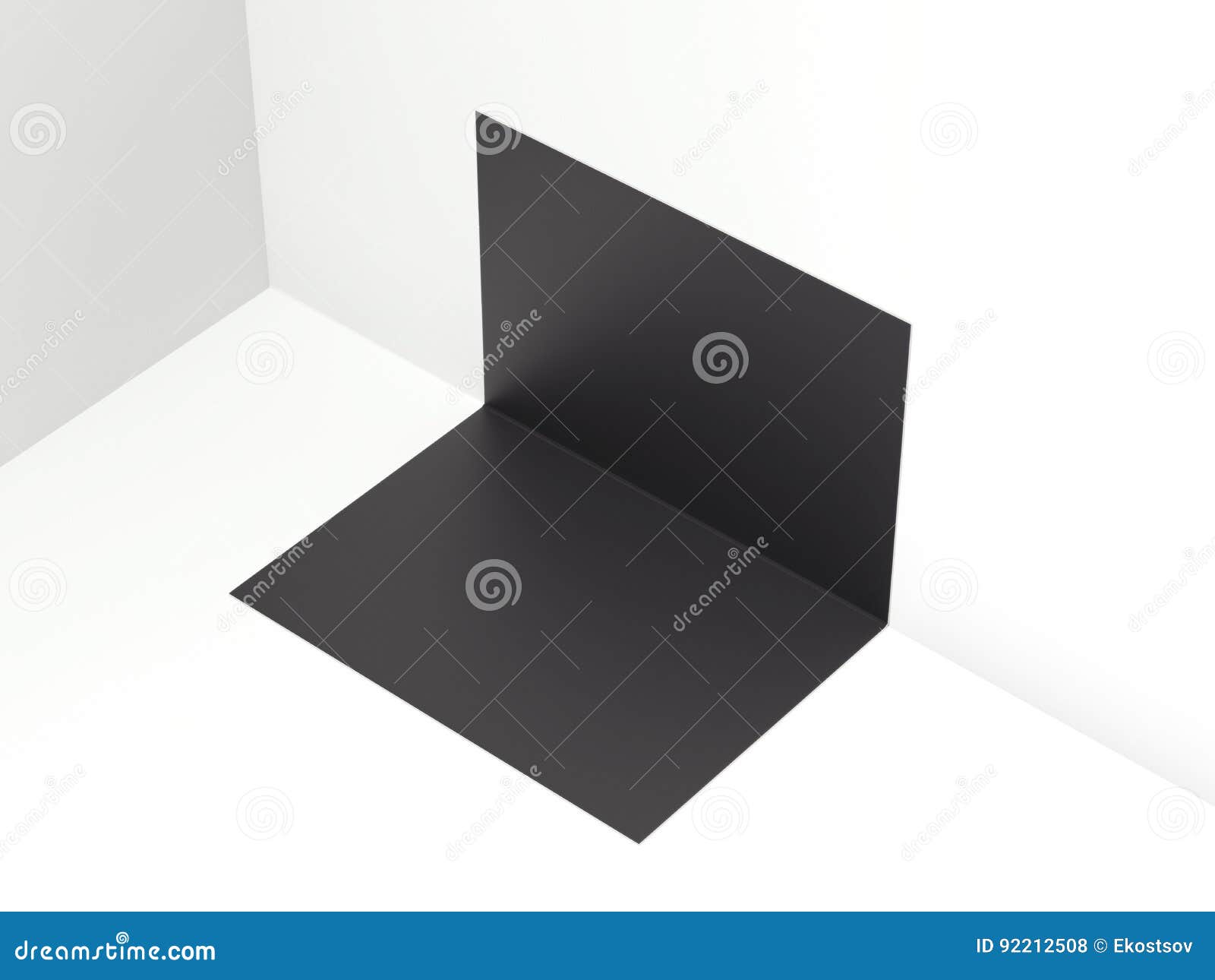 Black Folded Paper Sheet. 3d Rendering Stock Illustration ...