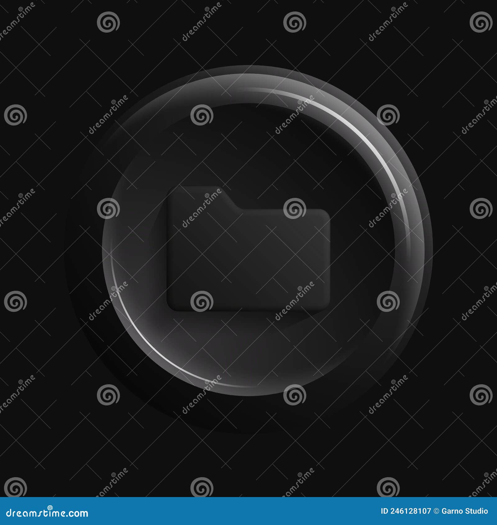 Black Folder Icon. 3d File Manager Button Stock Vector - Illustration ...