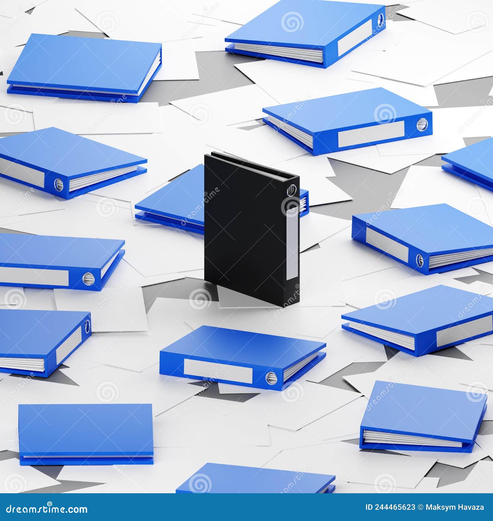 Black Folder. an Important Folder with Files and Documents Stands among ...