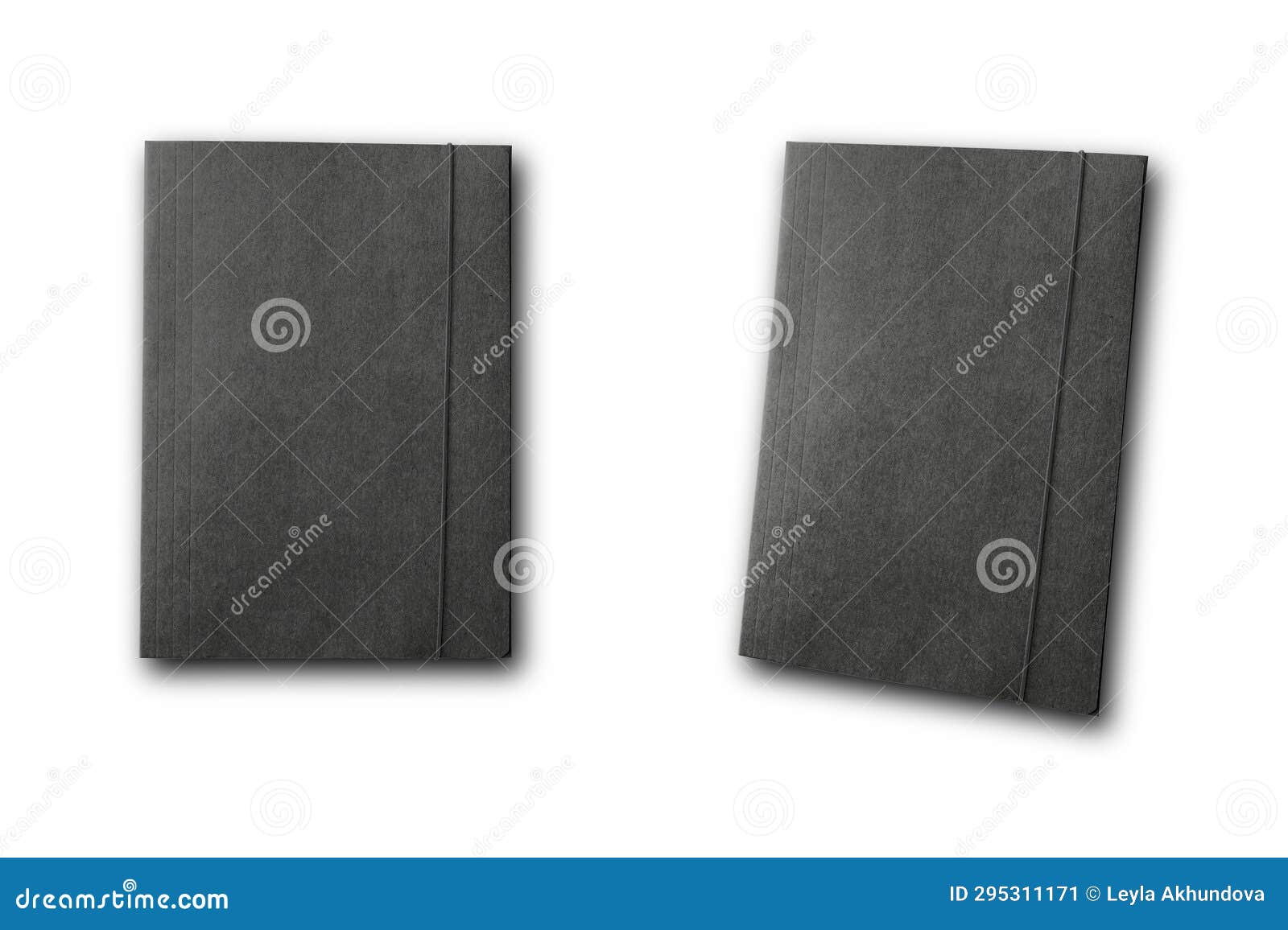 A4 Black Folder with Rubber Band To Keep Documents.top and Side View ...