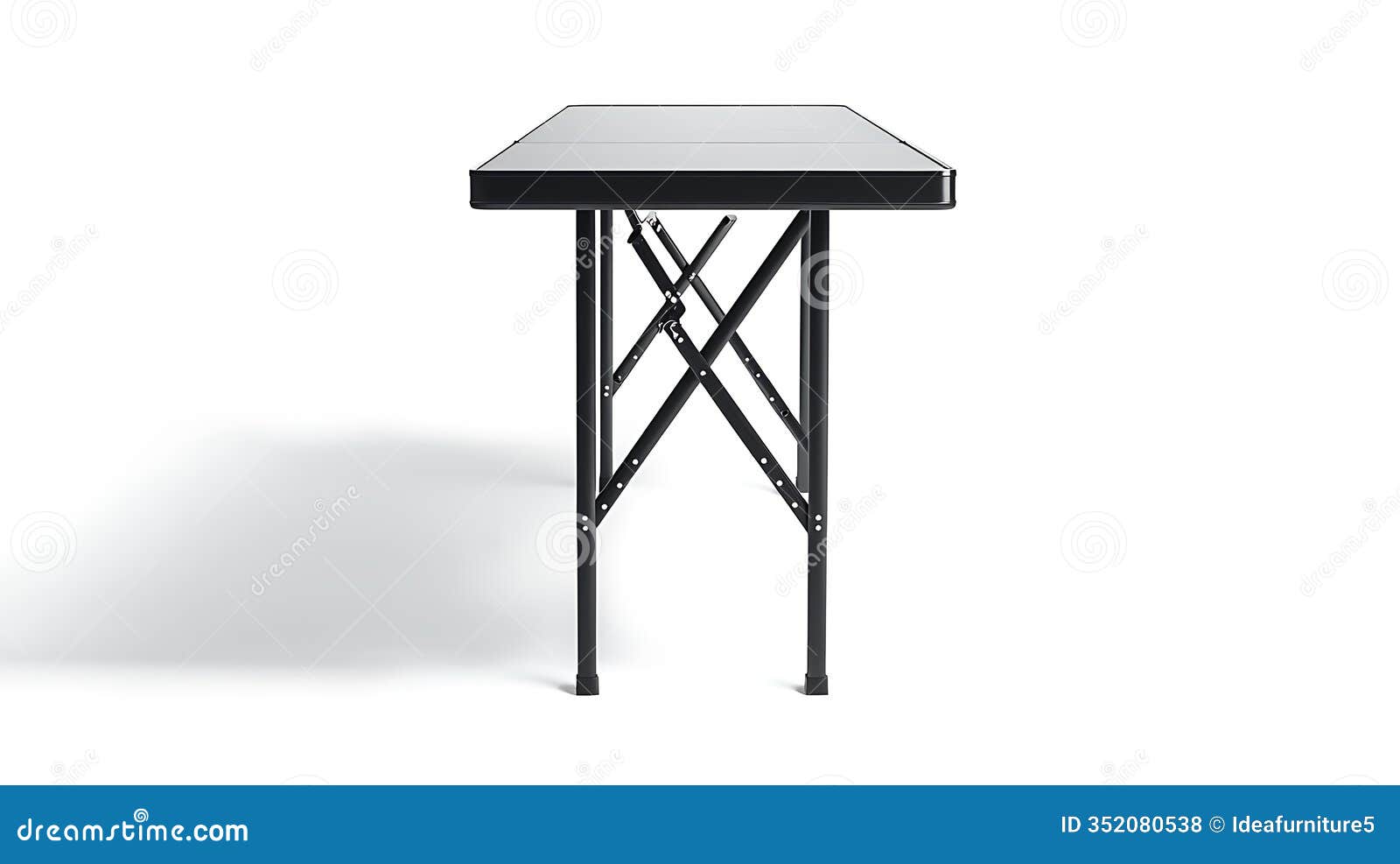 A Black Folding Table with a White Background Stock Illustration ...
