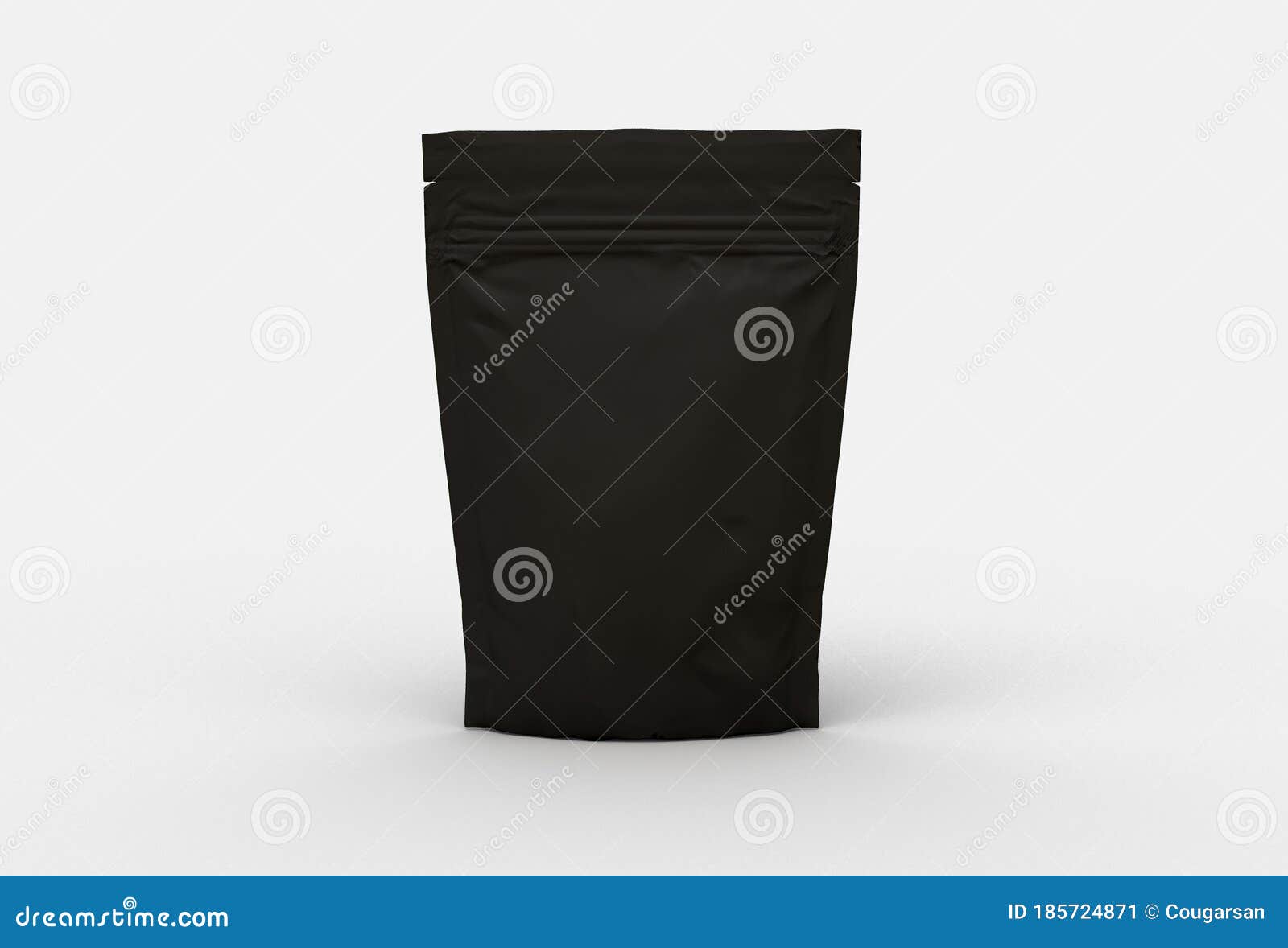 Black Food and Snack Pouch Bag Packaging Mock-up Design Front View ...
