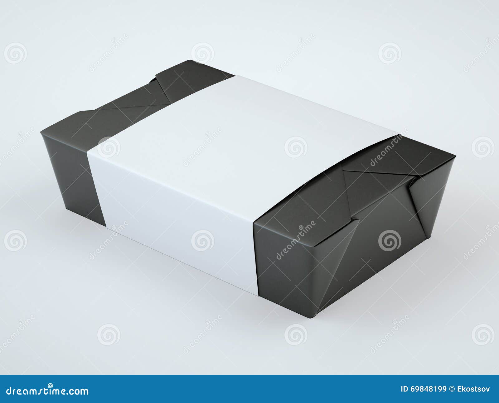 Black Foodbox with Blank Label Stock Image - Image of cardboard, closed ...