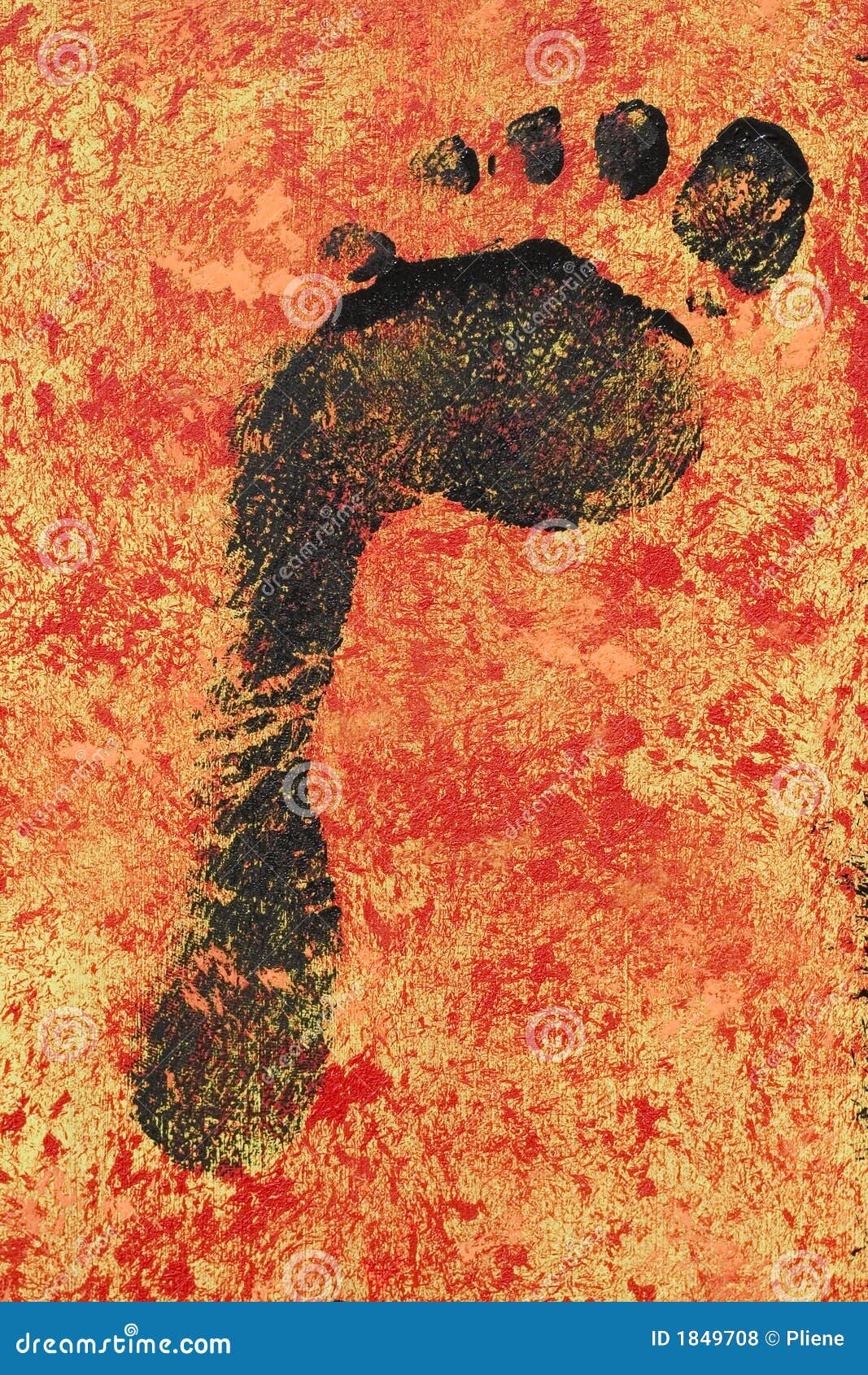 Black Footprint Painting stock photo. Image of acrylic - 1849708