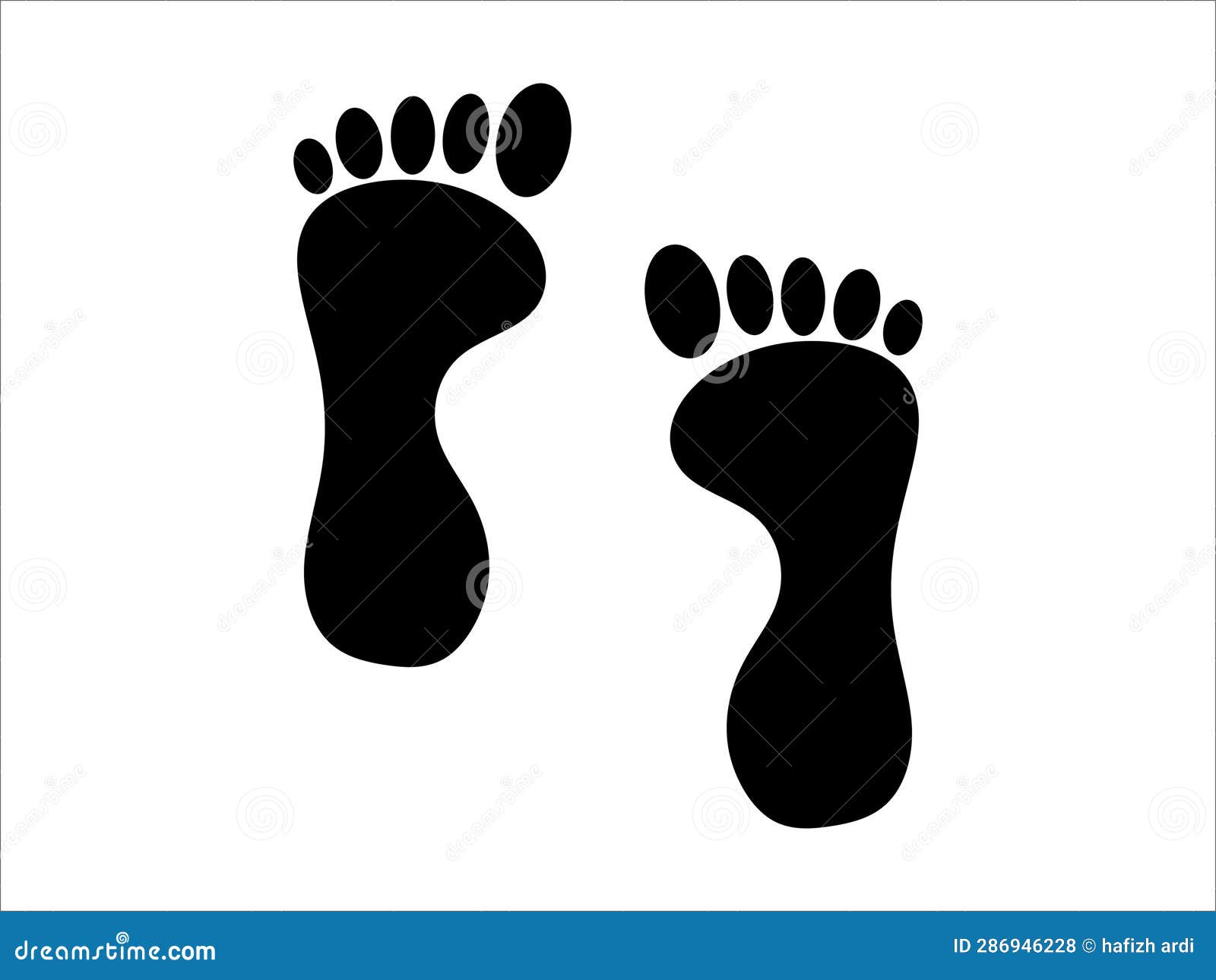 Black Footprints Vector Illustration Stock Vector - Illustration of ...