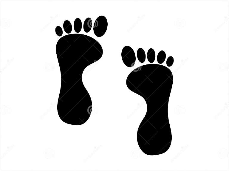 Black Footprints Vector Illustration Stock Illustration - Illustration ...