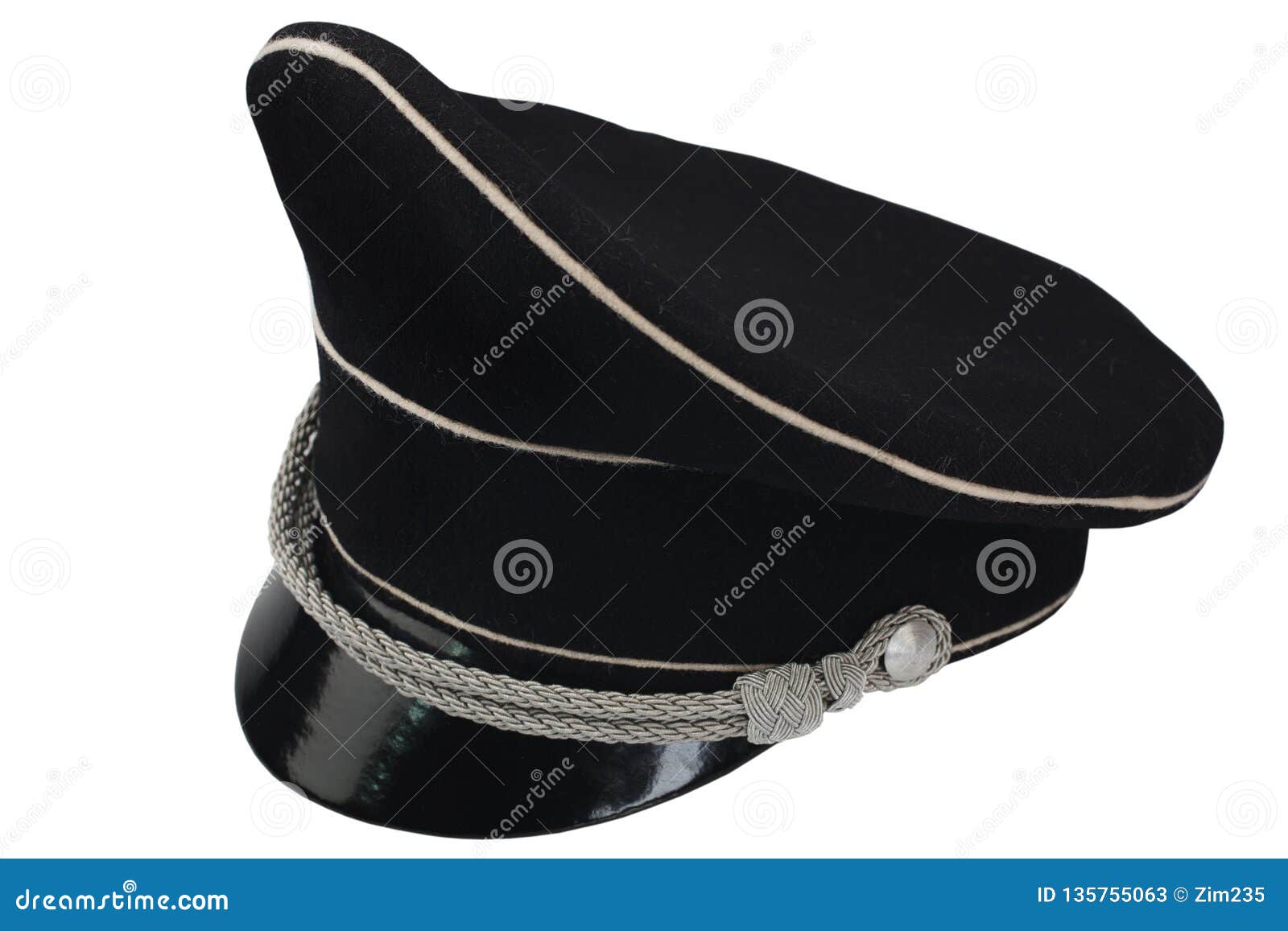 Black Forage Cap with Silver Cord Stock Image - Image of militarist ...